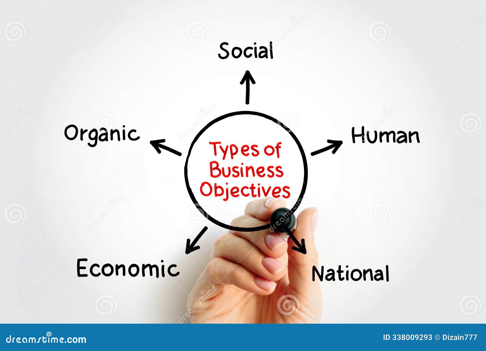 Types of Business Objectives Mind Map Process, Business Concept for ...