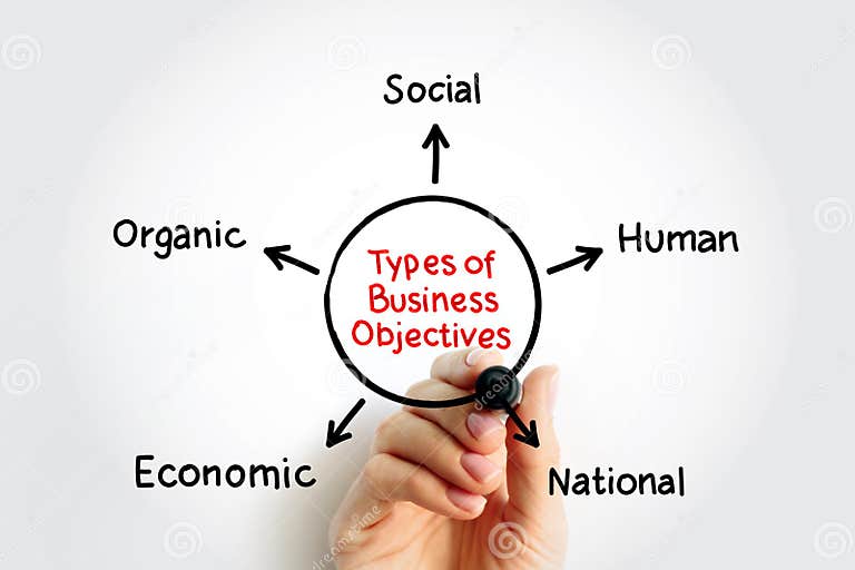 Types of Business Objectives Mind Map Process, Business Concept for ...