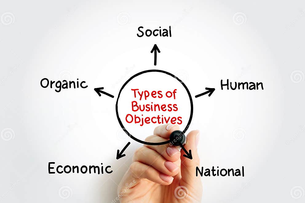 Types of Business Objectives Mind Map Process, Business Concept for ...