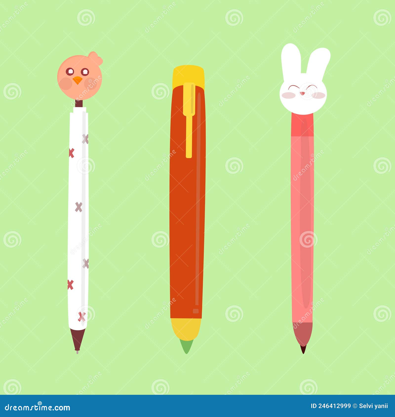 Pen character types stock illustration. Illustration of simple - 246412999