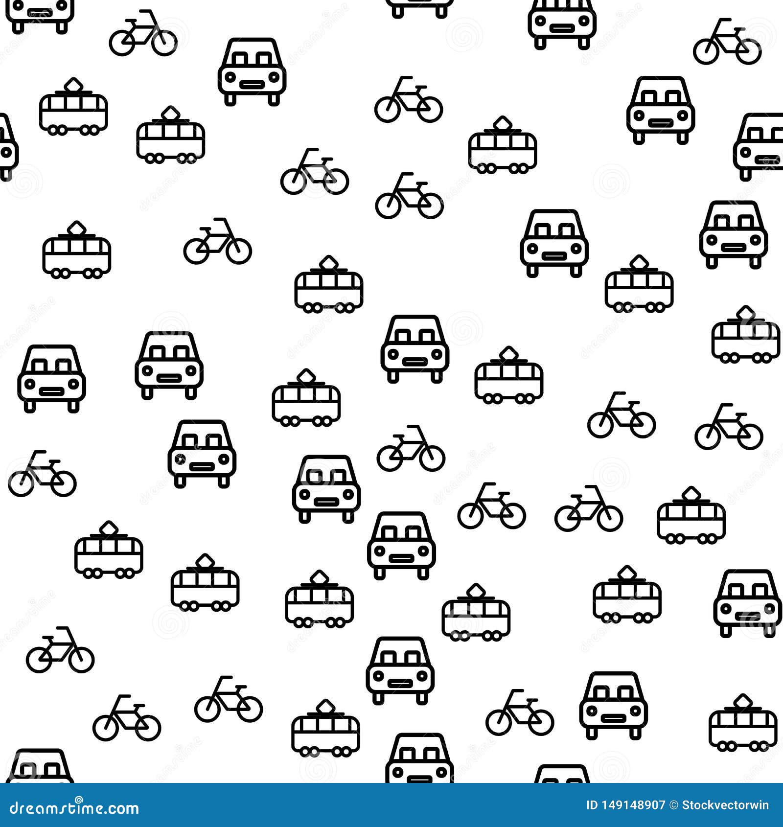 Types of City Transport Seamless Pattern Vector Stock Vector ...