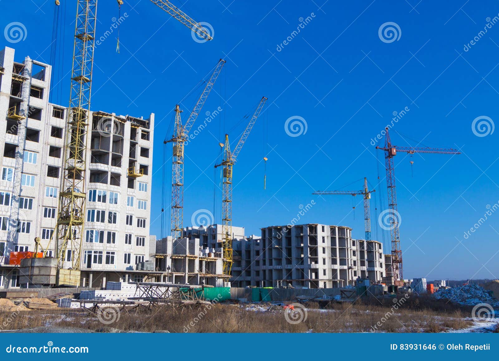 Types of Construction of City Buildings Stock Photo - Image of concrete ...