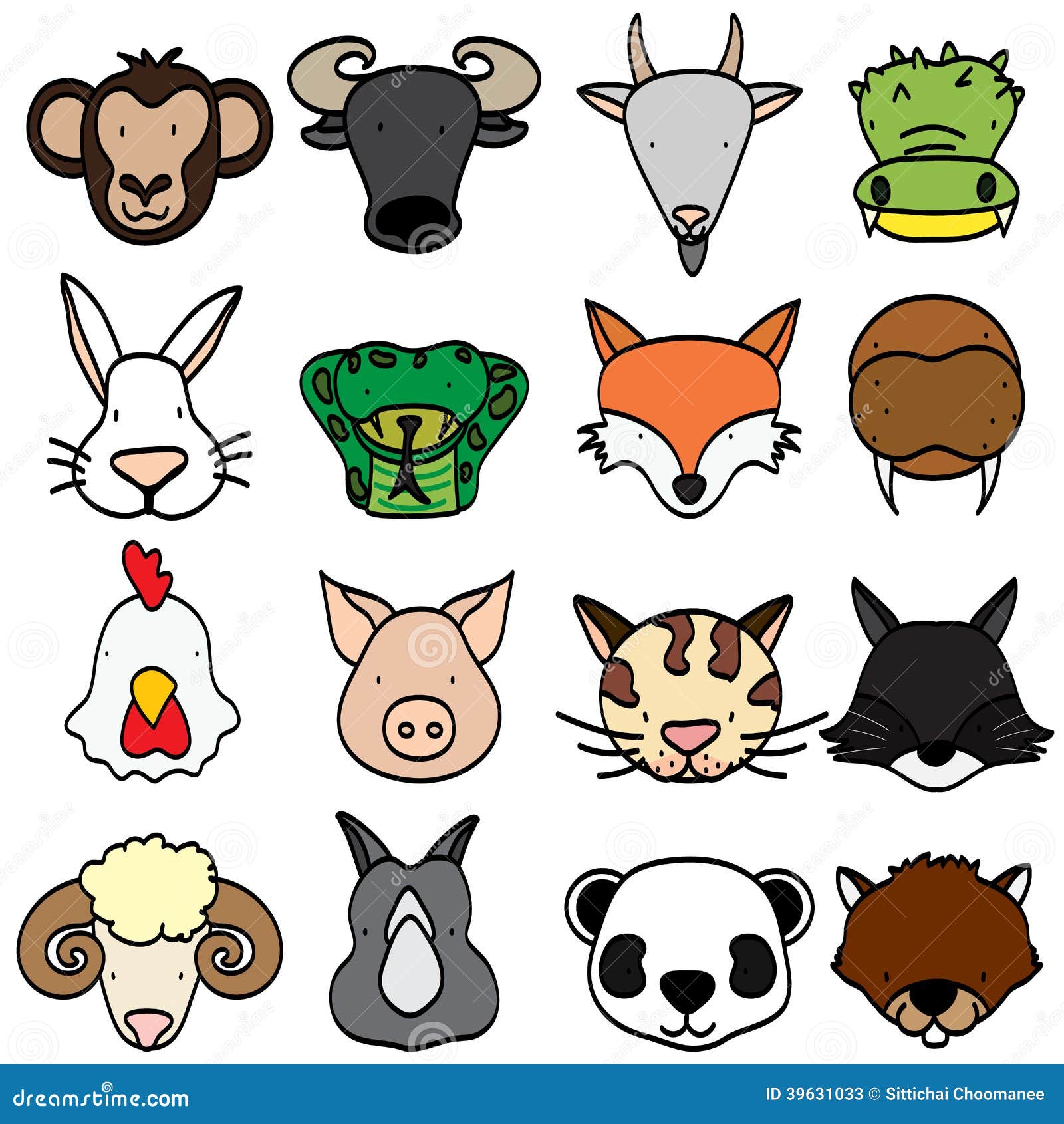 Types d'animaux illustration de vecteur. Illustration du couleur - 39631033