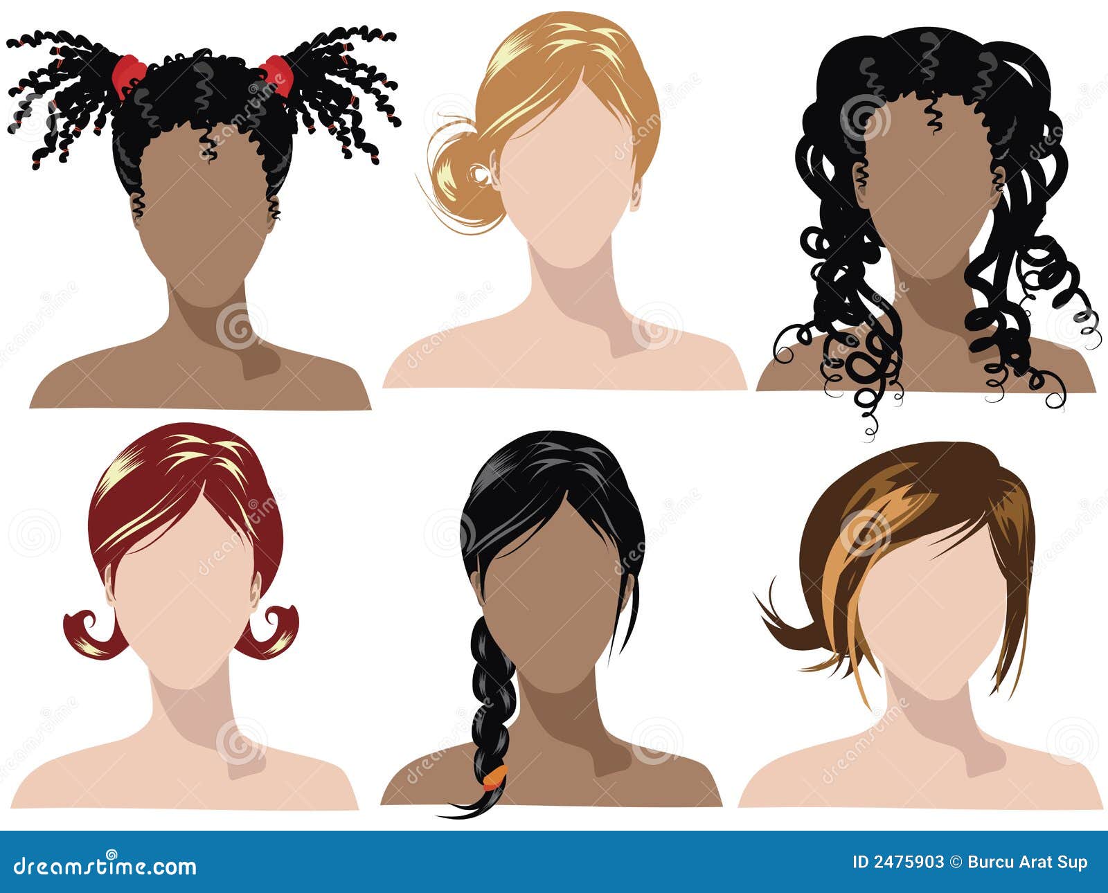 Types de cheveu 2 illustration de vecteur. Illustration du coiffure ...