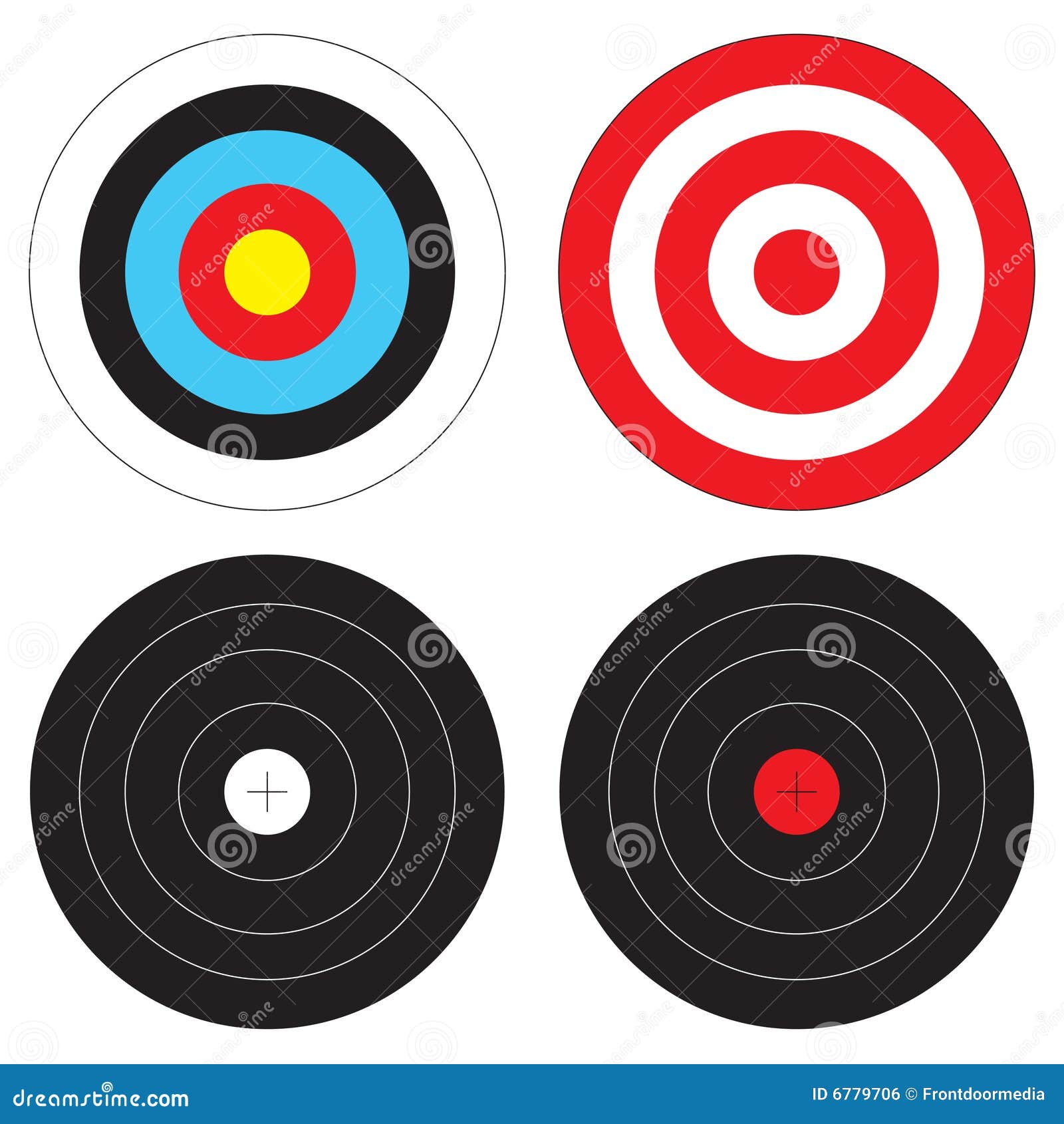 Types de cibles illustration de vecteur. Illustration du archery - 6779706