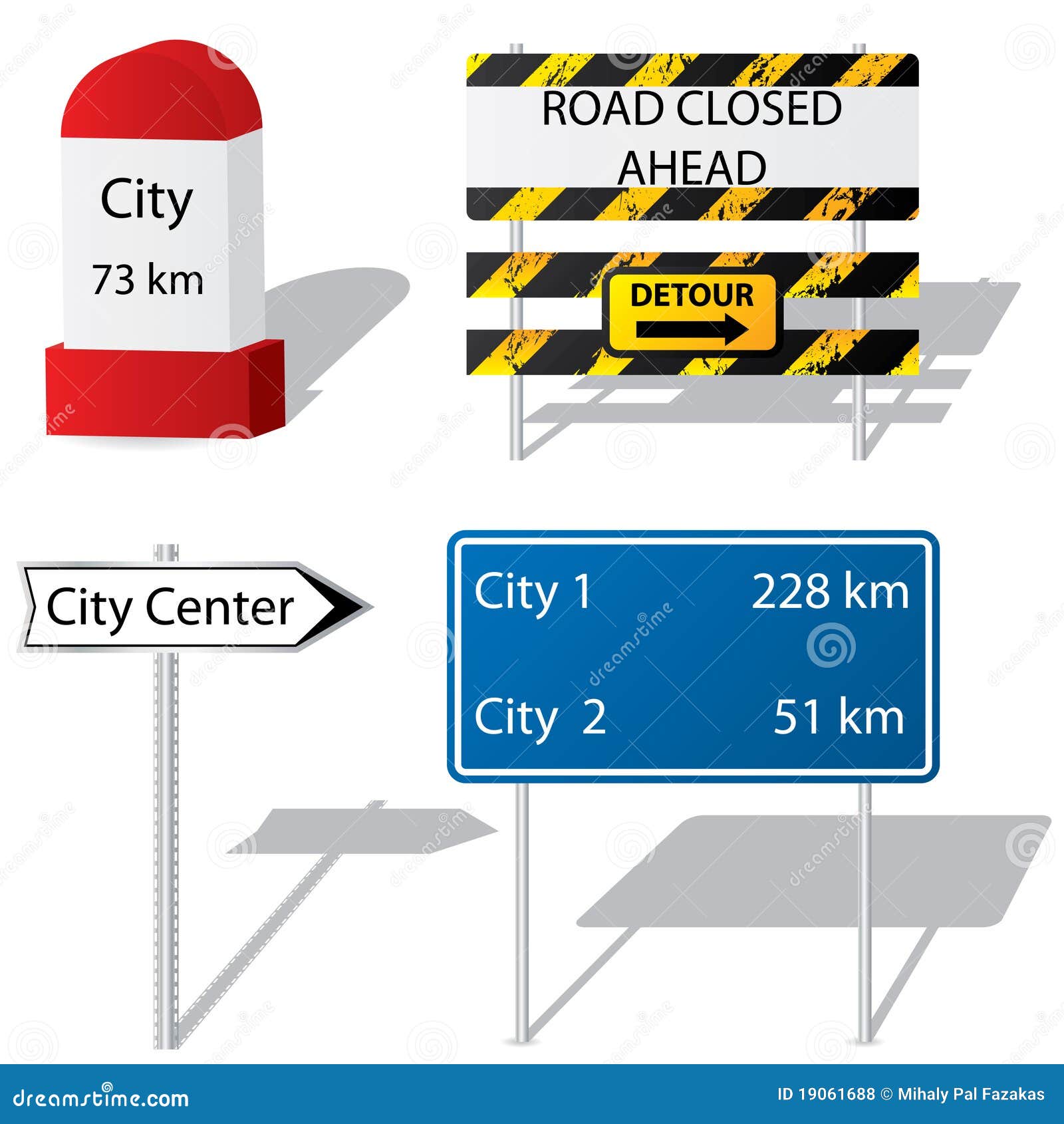 Types de signe de route illustration de vecteur. Illustration du fond ...