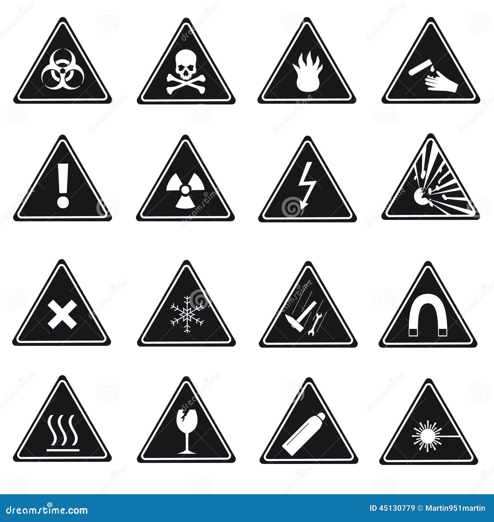 16 Types De Signes De Danger Illustration de Vecteur - Illustration du ...