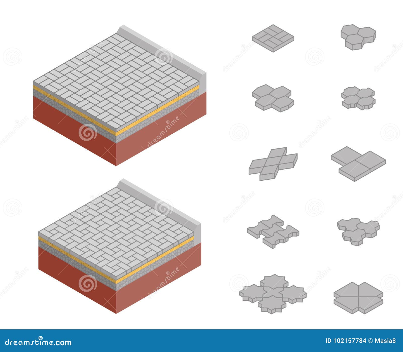 Types de trottoir de rue illustration stock. Illustration du rénovation ...