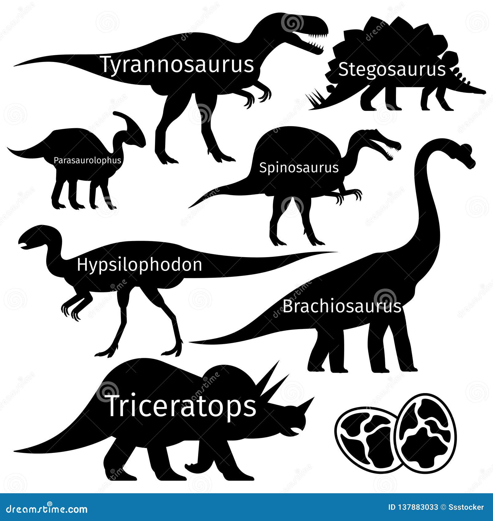 Dinosaurus T-REX Black Background Illustration Vector | CartoonDealer ...