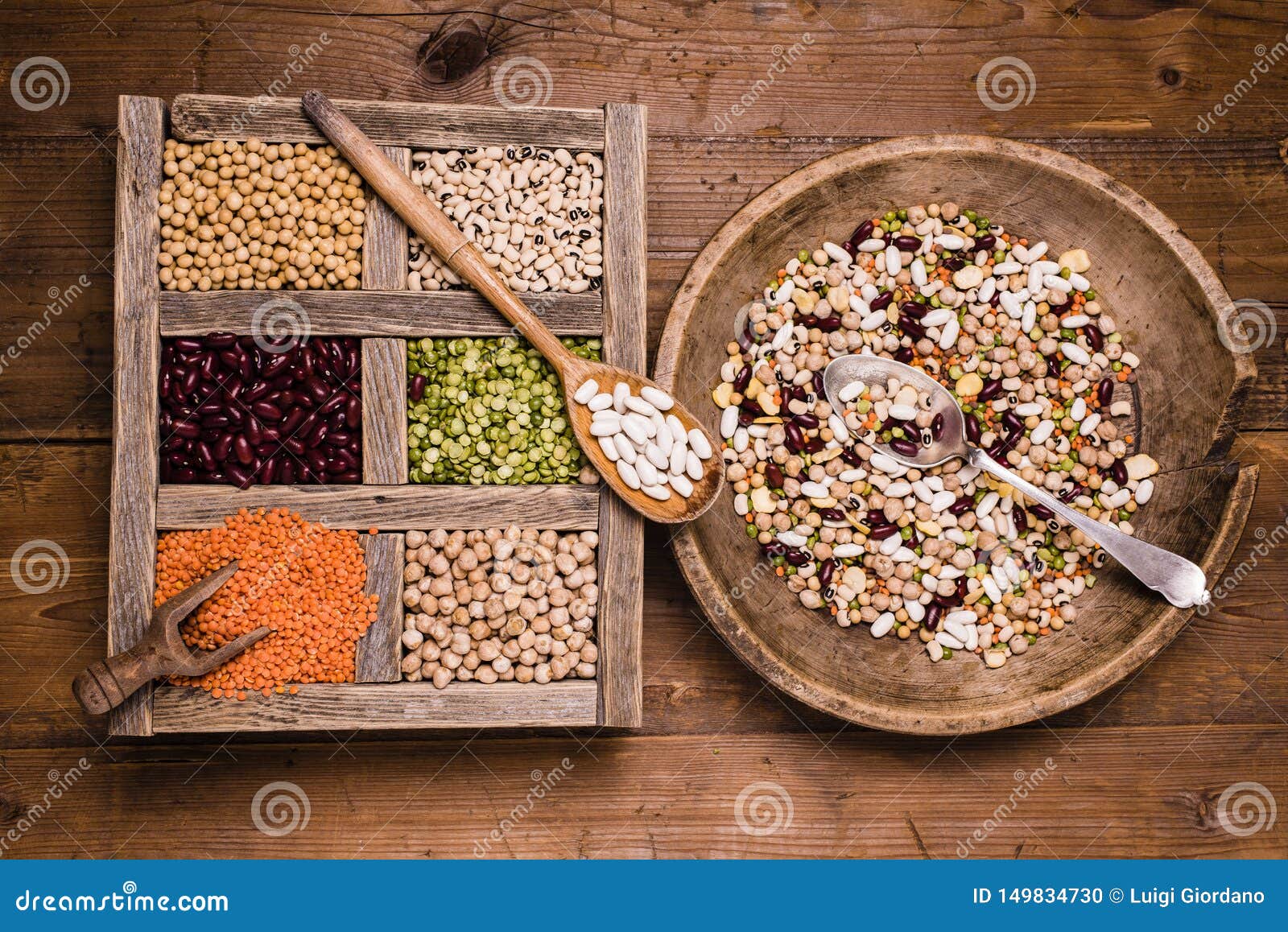 Types of dried vegetables stock photo. Image of wooden - 149834730