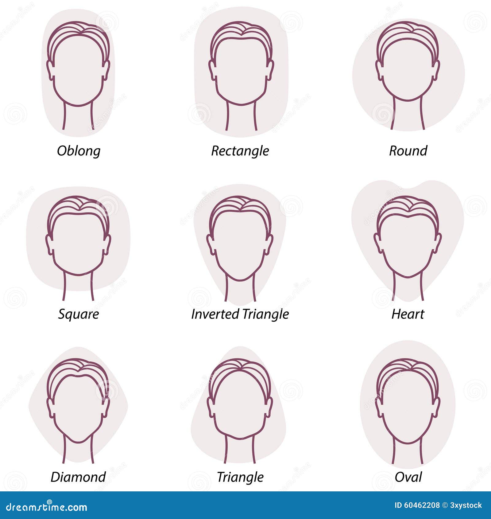 Types of face3 stock vector. Illustration of hair, type - 60462208