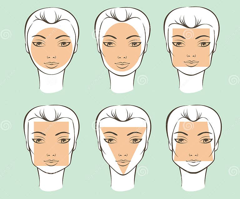 Types of Female Face Shapes Stock Vector - Illustration of feminine ...