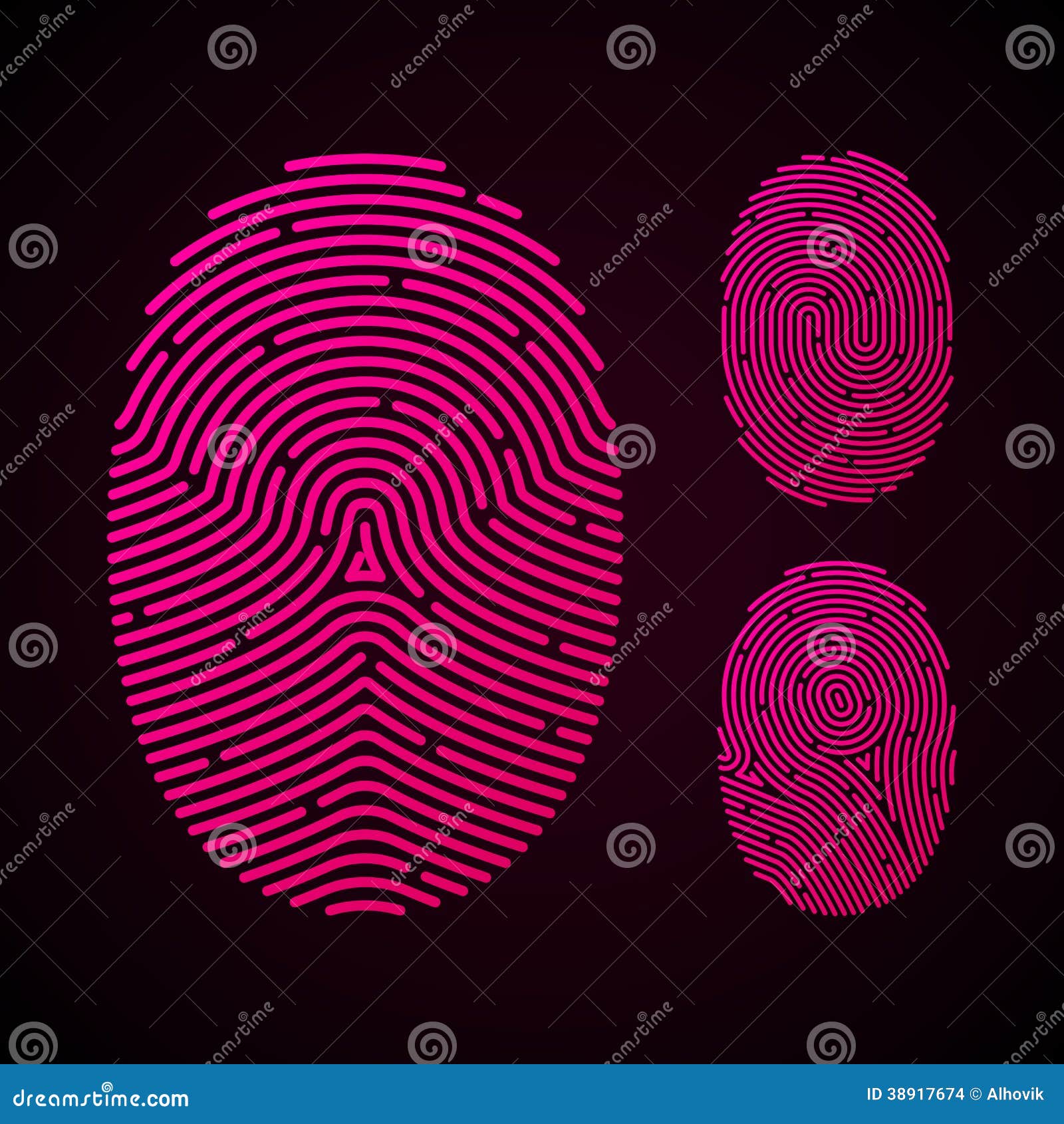 Types of Fingerprint Patterns Stock Vector - Illustration of impression ...