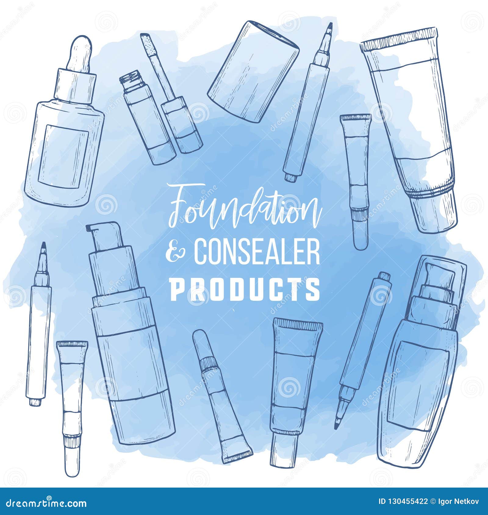 Types Of Foundations, Hand Drawn Sketch Vector Illustration ...