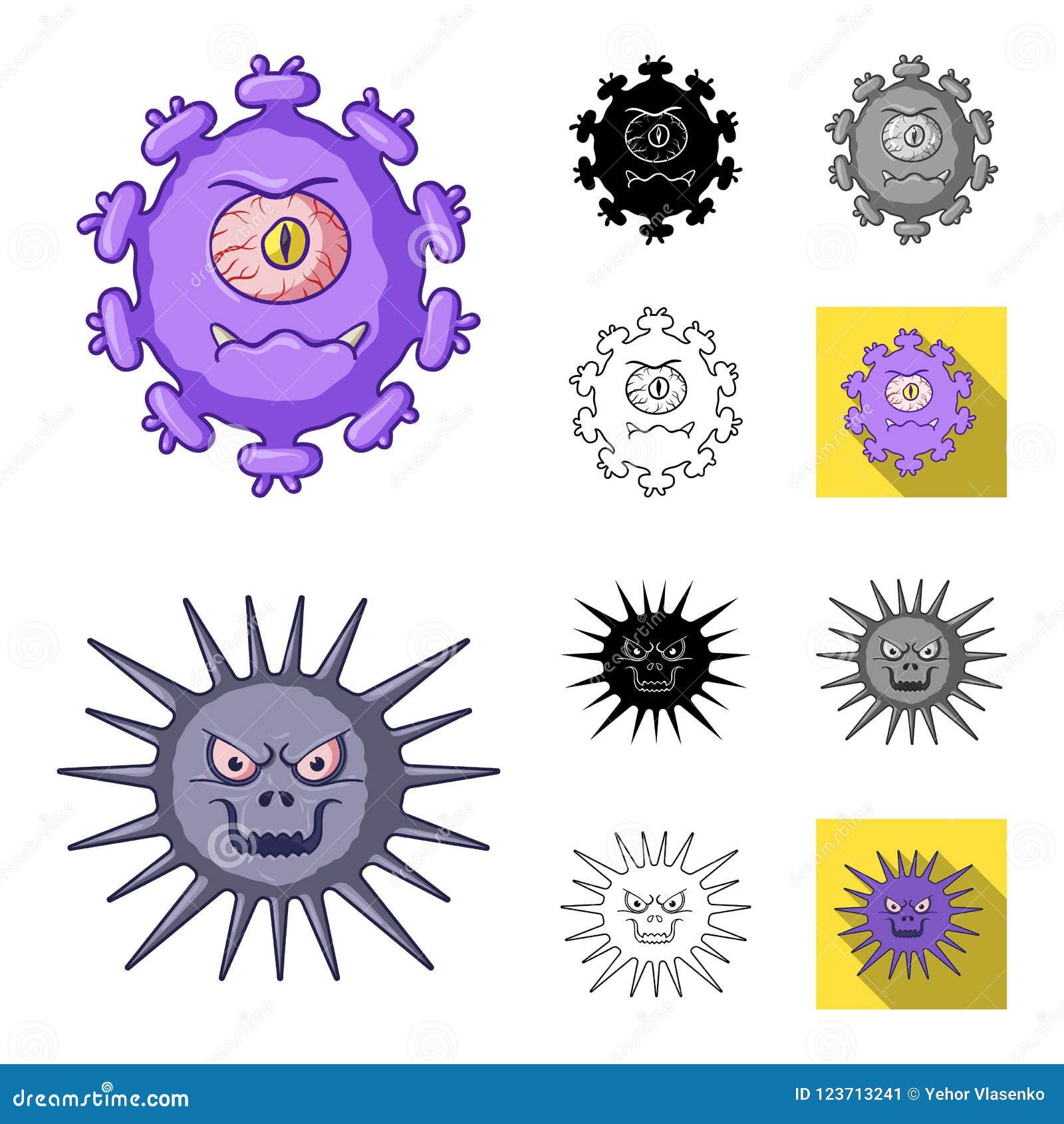 Microbes Cartoon Vector Illustration | CartoonDealer.com #8020928