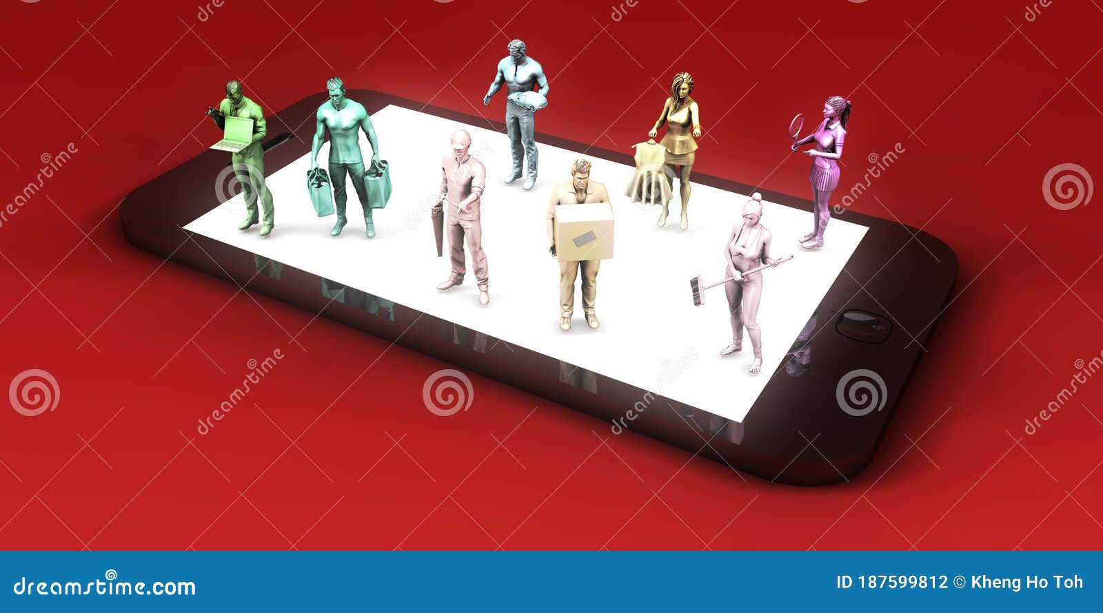 Types of Gig Economy Workers Stock Illustration - Illustration of ...