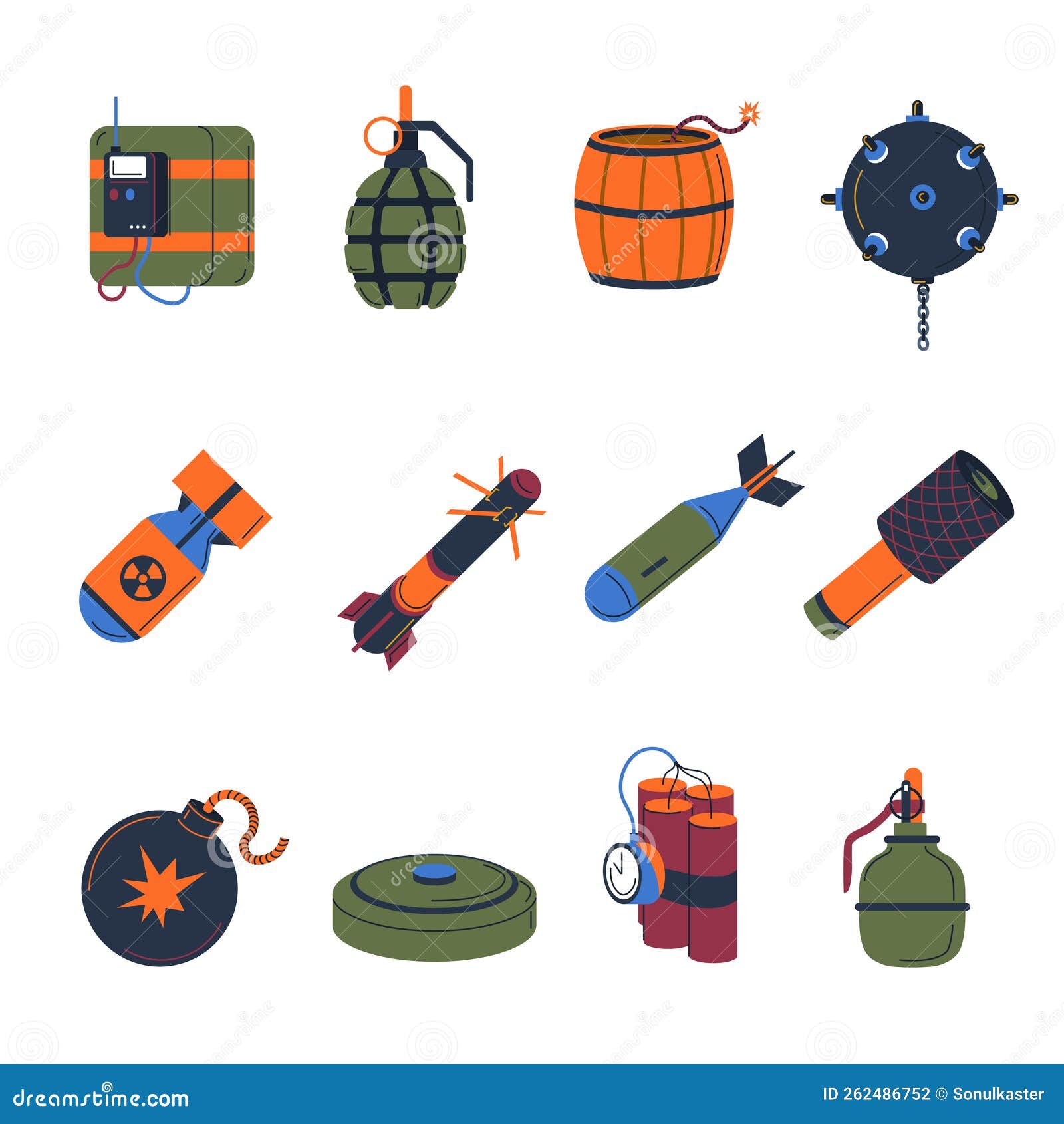 Bomb Types, Missiles and Rockets Icons Vector Stock Vector ... Bomb Types, Missiles and Rockets Icons Vector Stock Vector ...