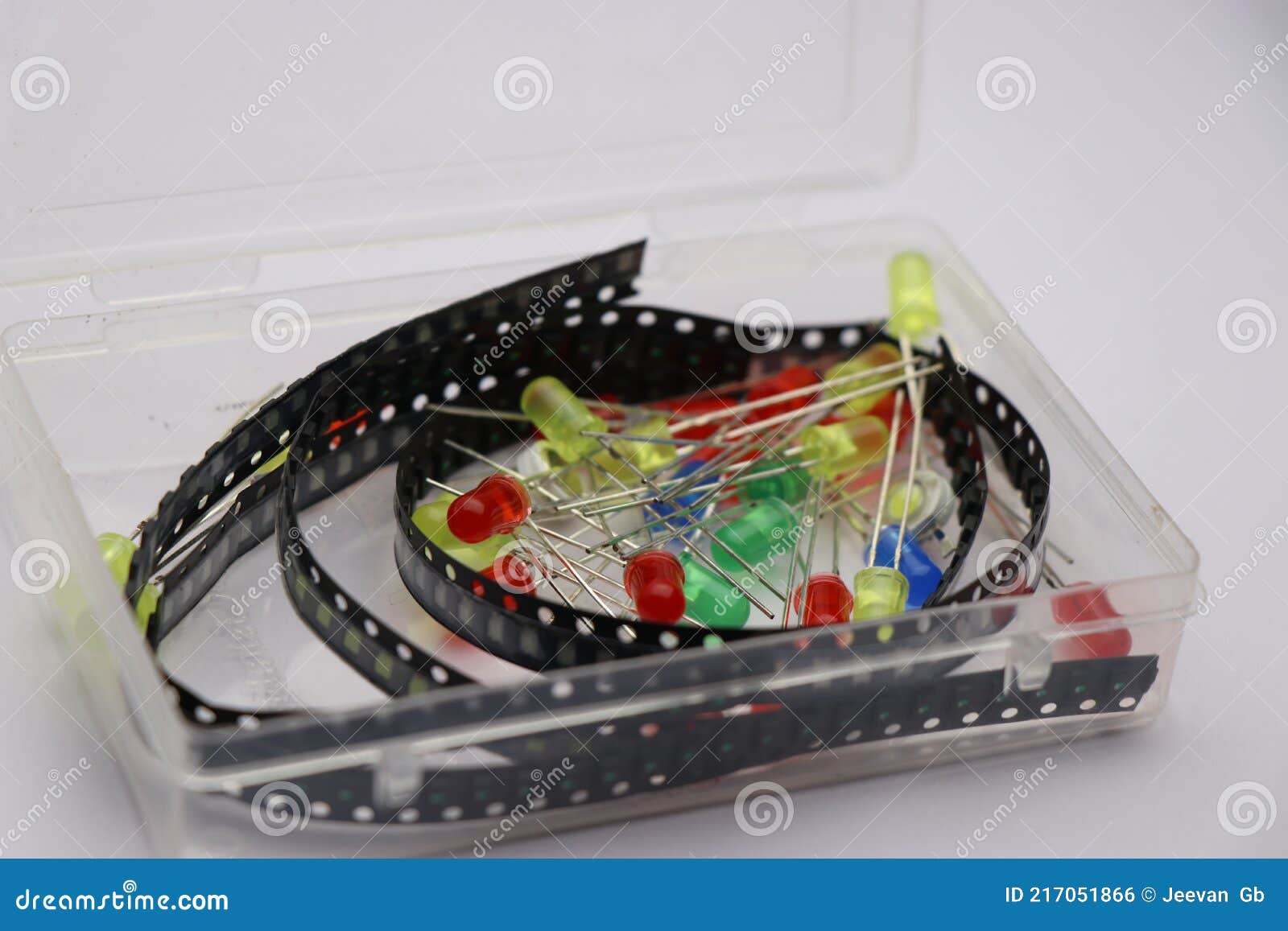Types of LED Component in a Box. SMD Component and Multicolor LED Diode ...