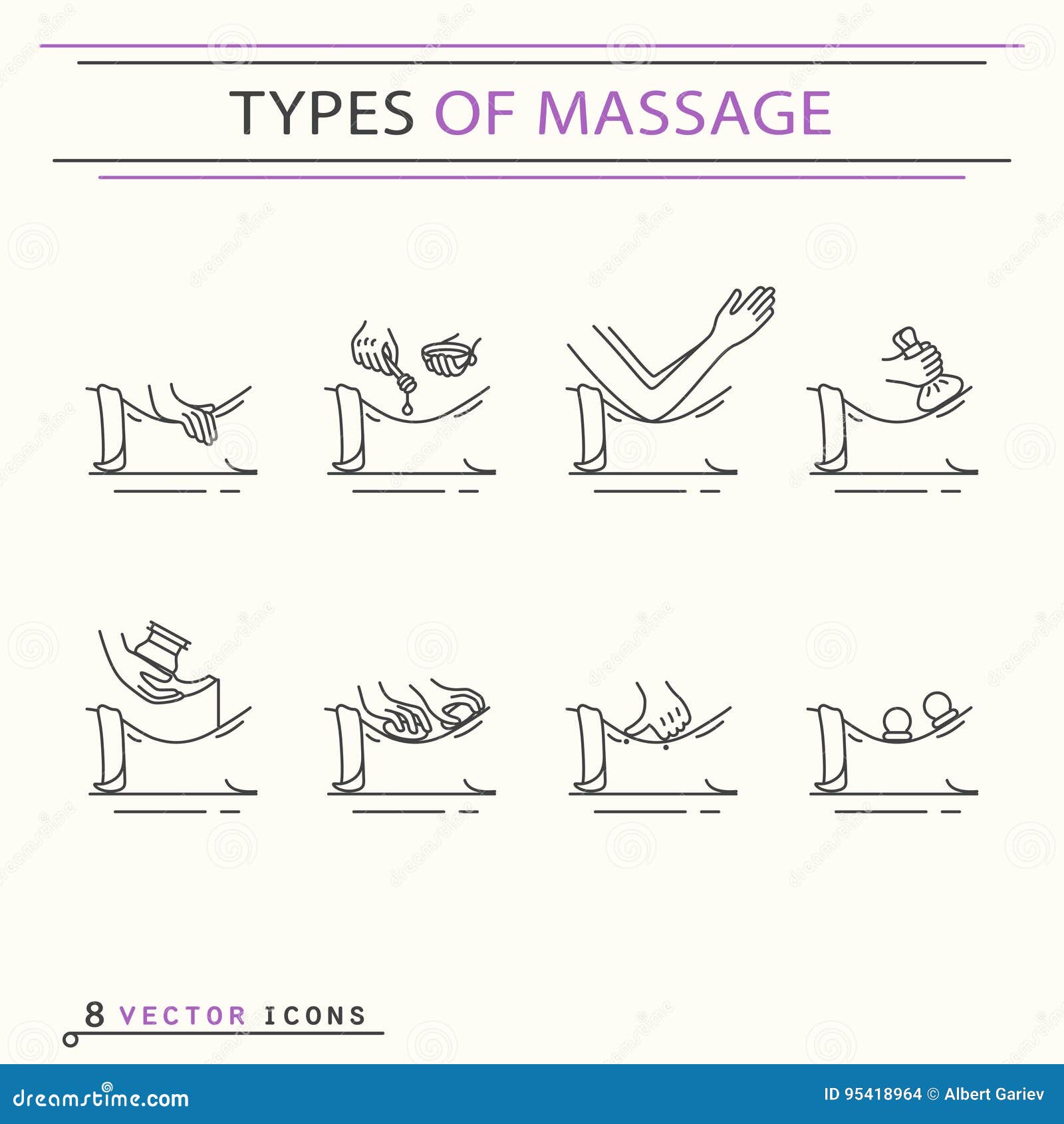 Types Of Massage Stock Vector Illustration Of Back Sign 95418964
