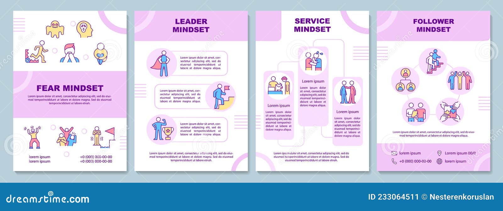 Types of Mindsets Brochure Template Stock Vector - Illustration of ...