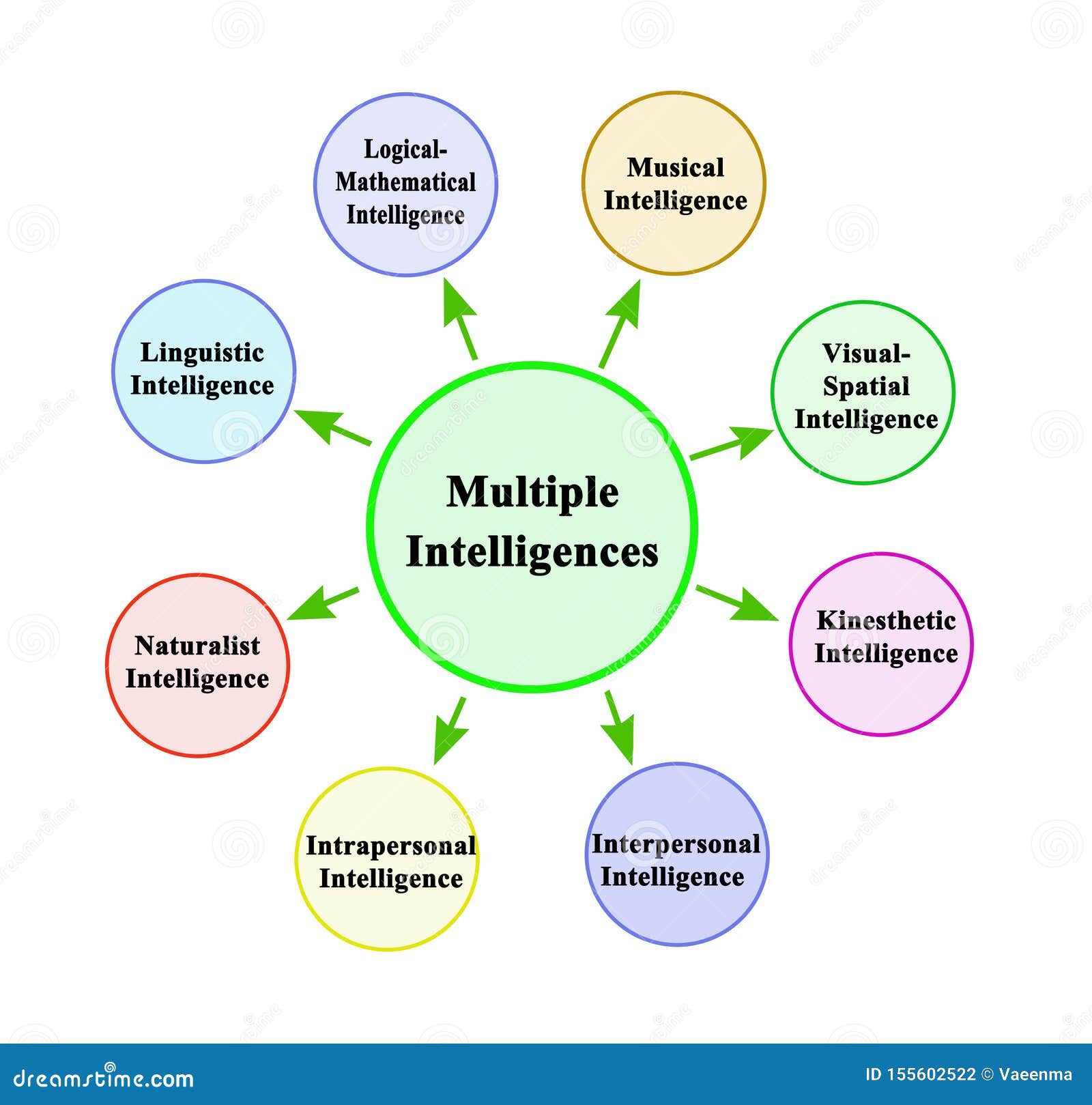 Types of Multiple Intelligence Stock Illustration - Illustration of ...