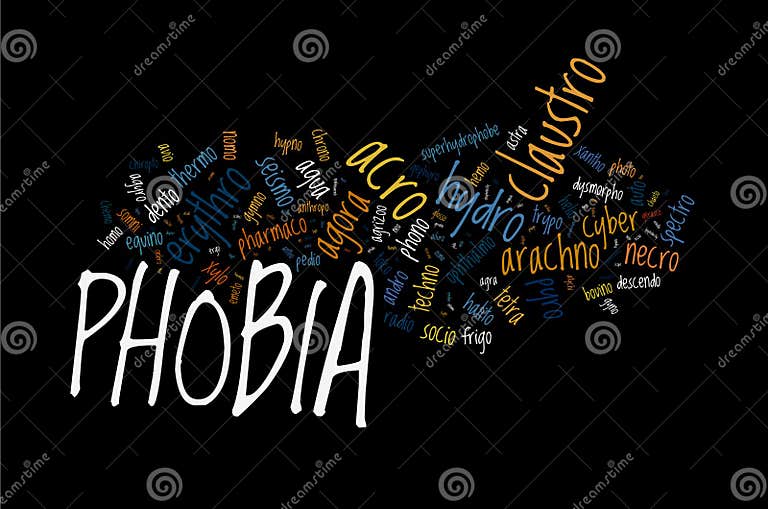 Types of Phobia stock illustration. Illustration of background - 23958826