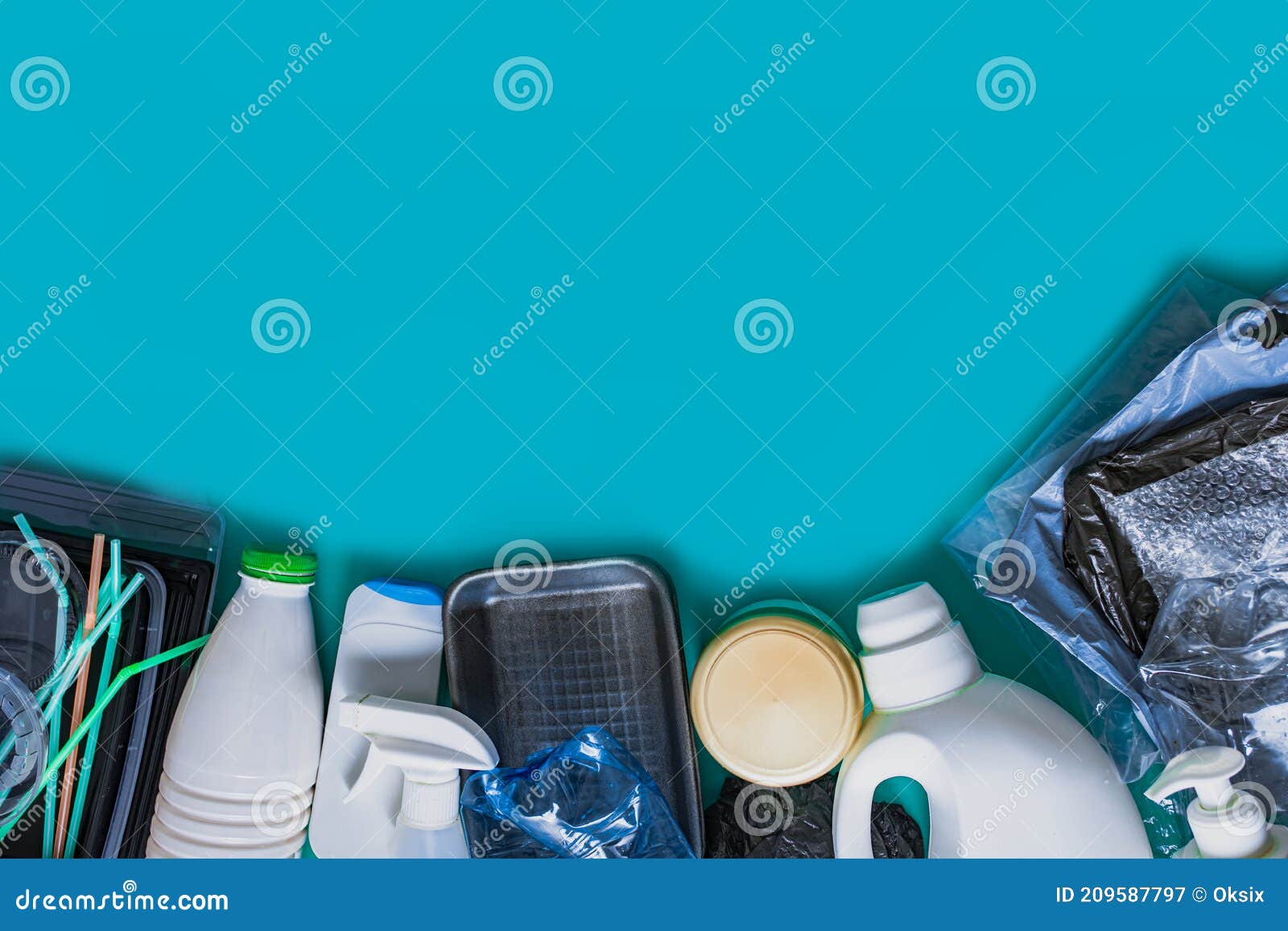 Types Of Plastic Like A Border On The Blue Royalty-Free Stock Photo ...