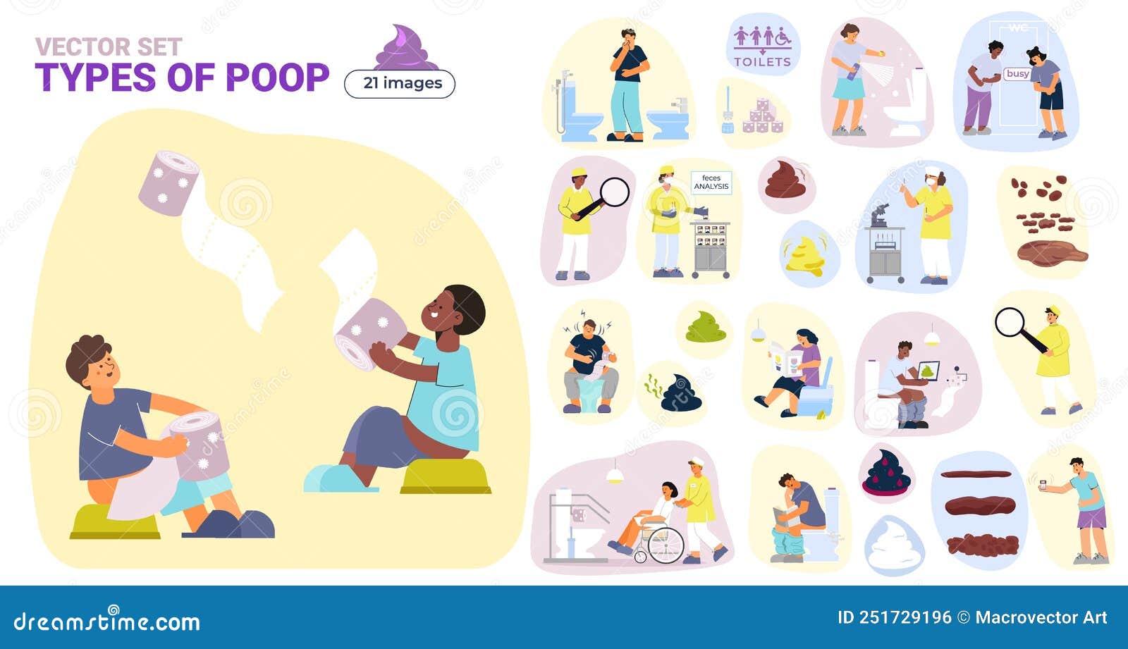 Types of Poop Set stock vector. Illustration of child - 251729196