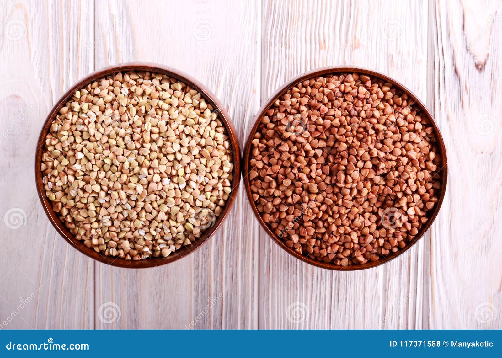2 types of raw buckwheat stock photo. Image of background - 117071588