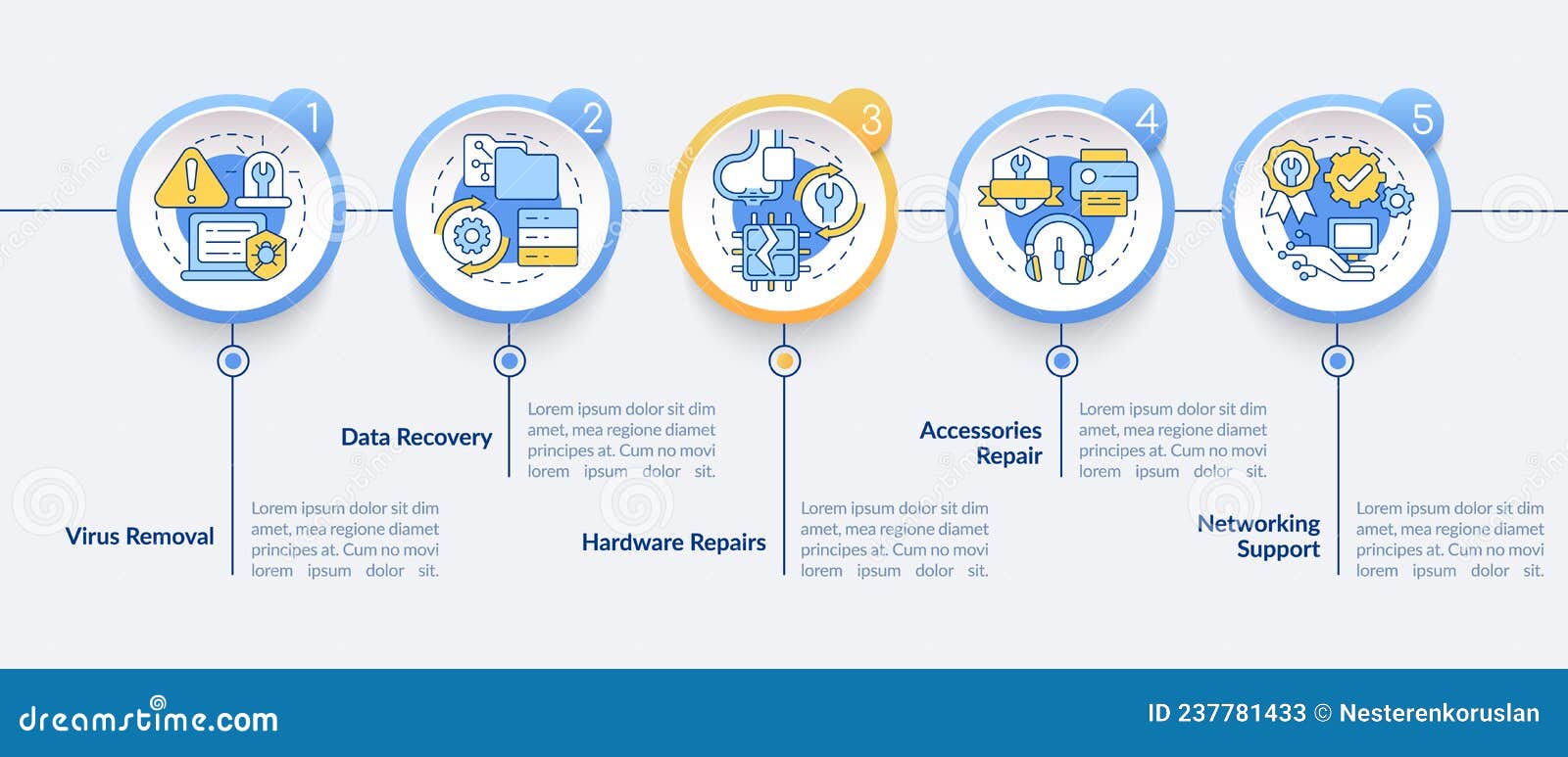 Types of Repairs Circle Infographic Template Stock Vector ...