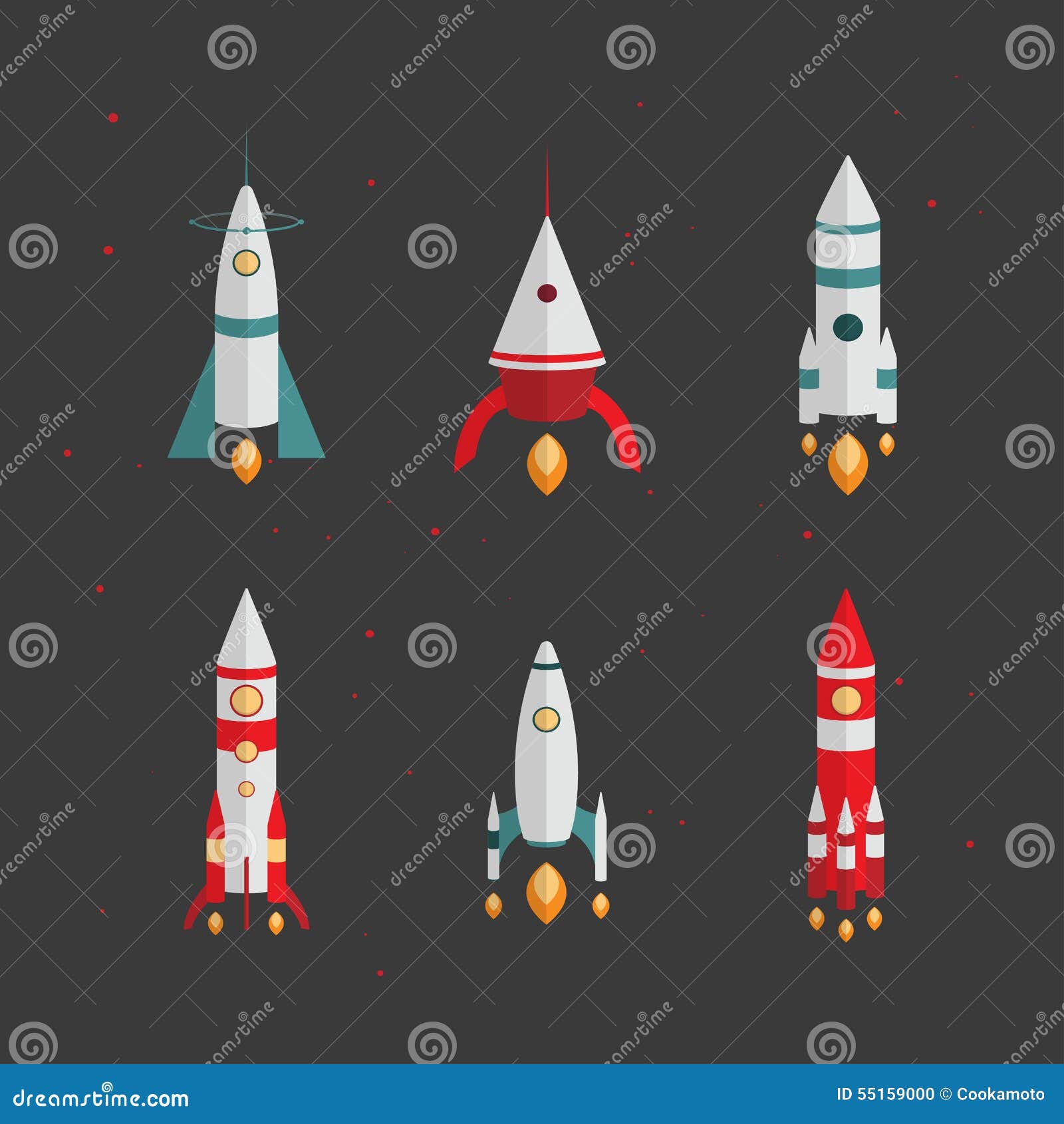 Types of Rockets. Launching To Space Stock Vector - Illustration of ...