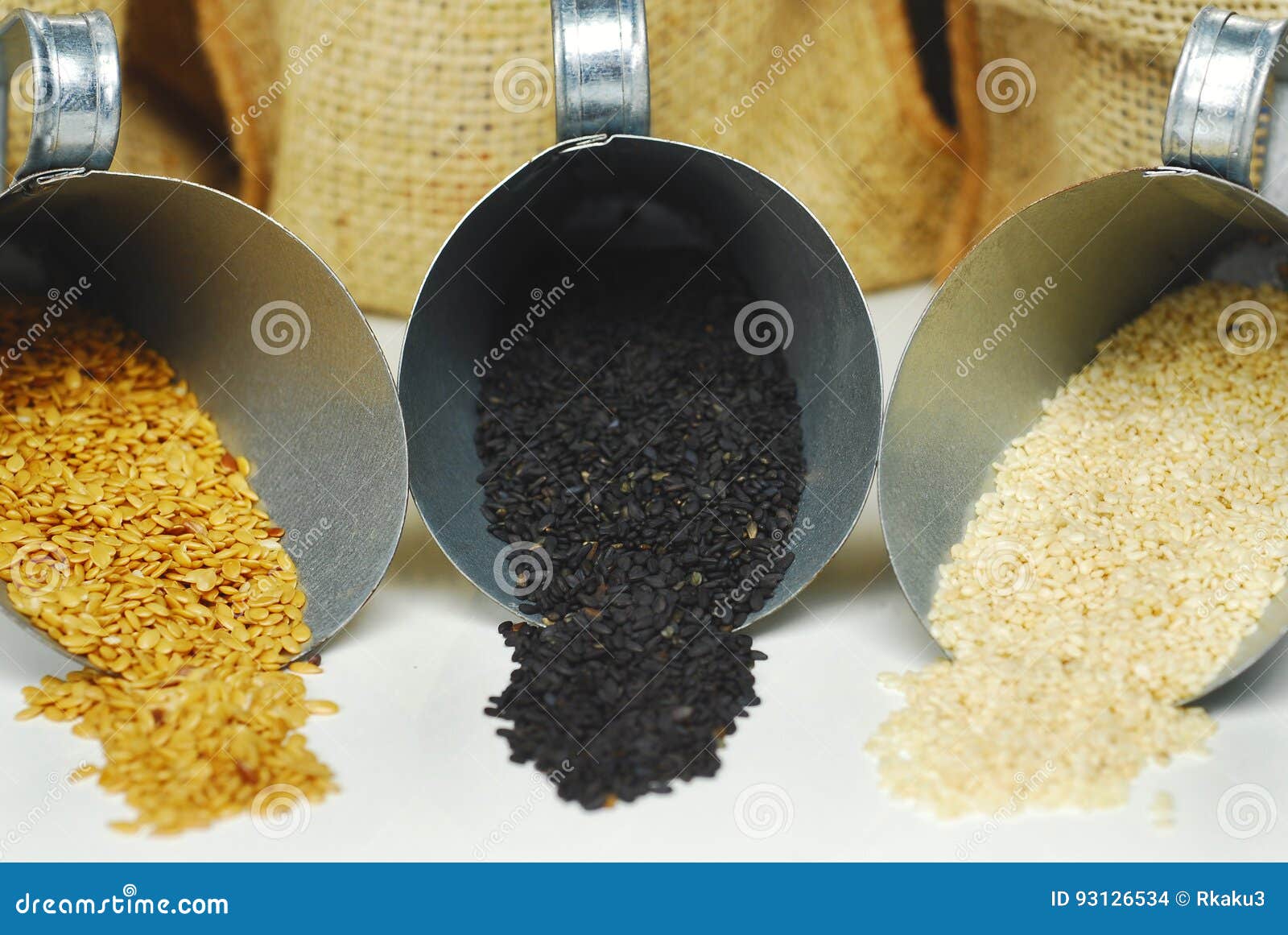 Types of Sesame in Grain Scoops Stock Photo - Image of sesame, recipe ...