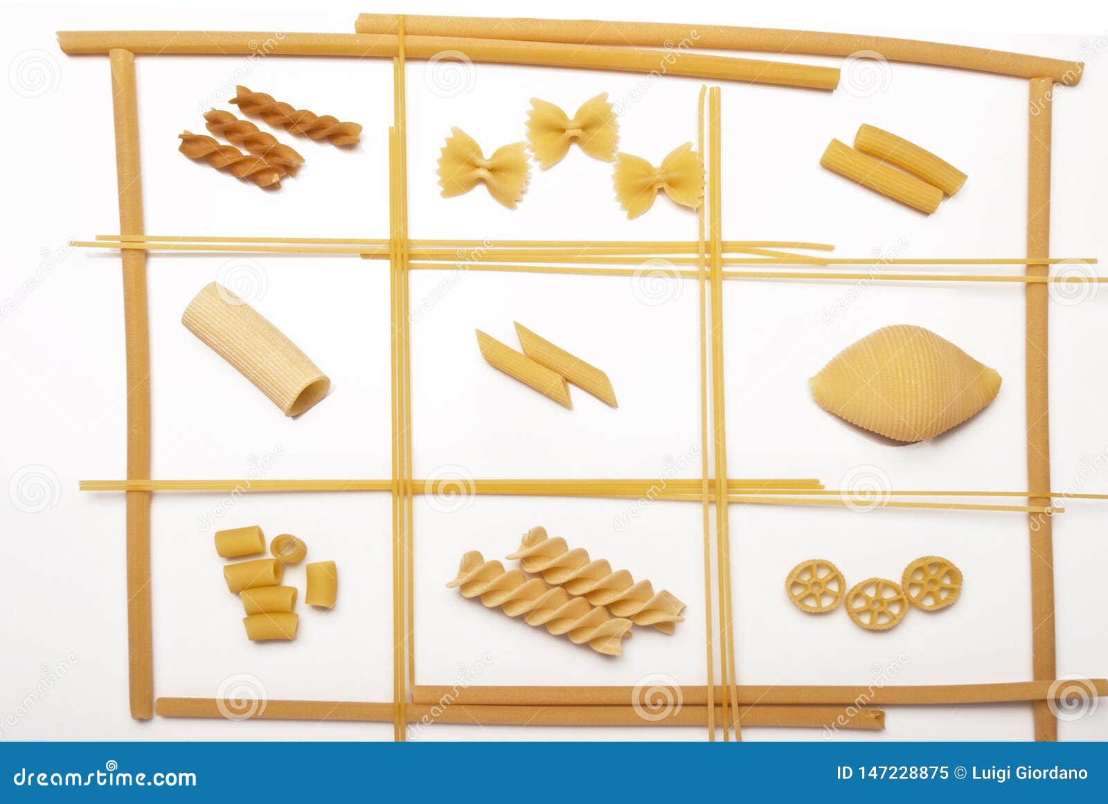 Types and shapes of pasta stock image. Image of pasta - 147228875