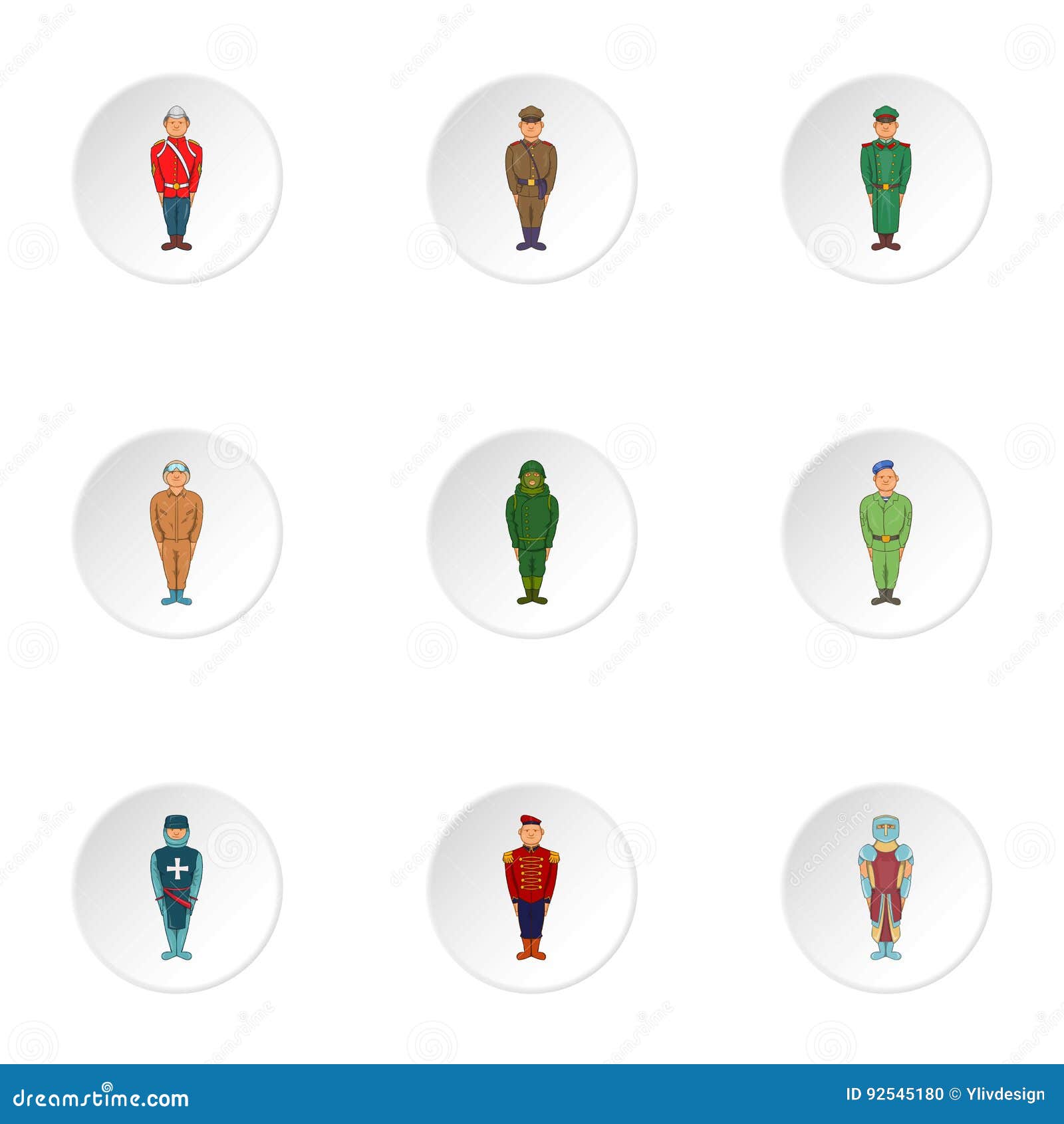 Types of Soldiers Icons Set, Cartoon Style Stock Vector - Illustration ...