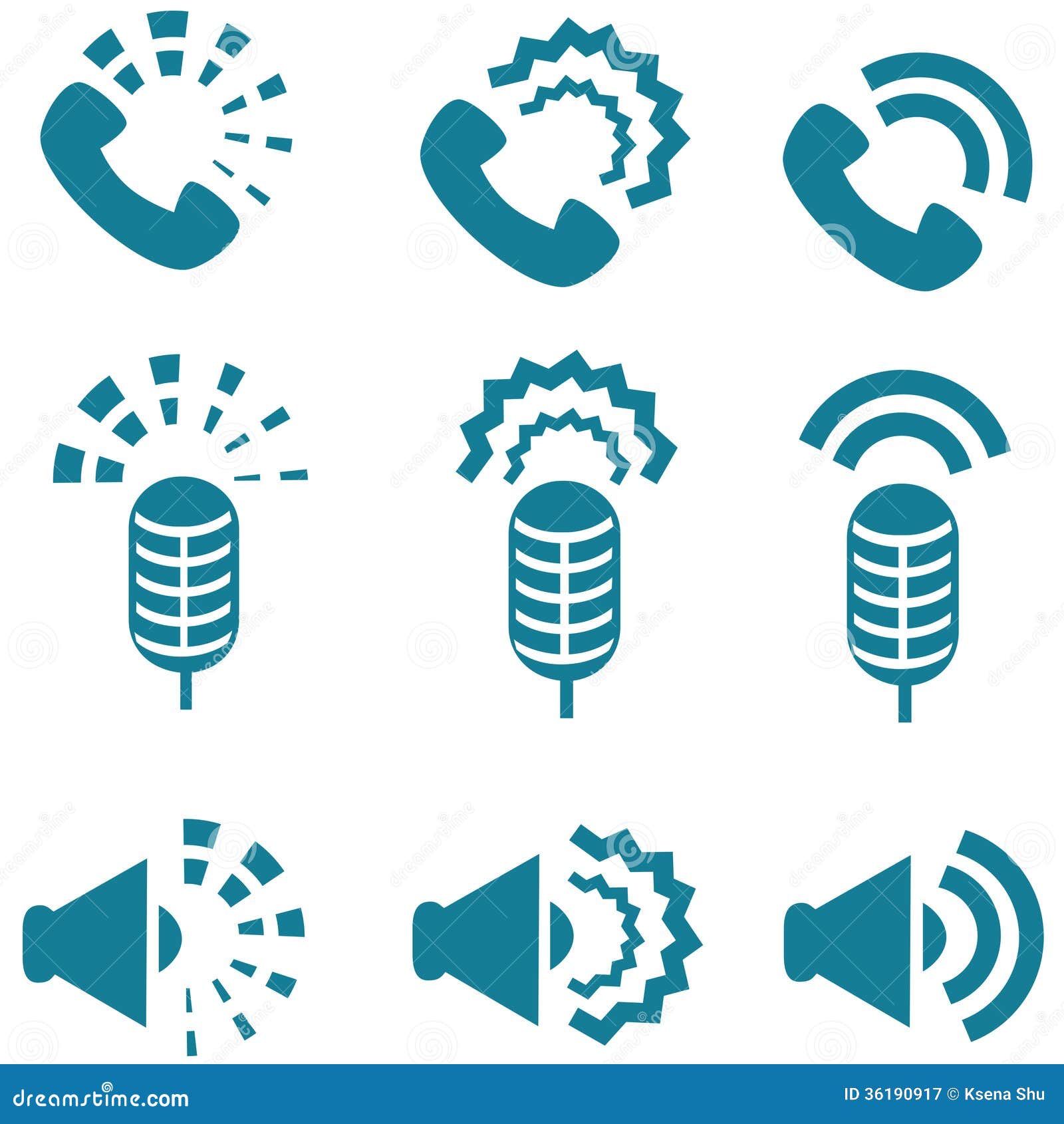 Types of Sound from Devices Icon Set Stock Vector - Illustration of ...
