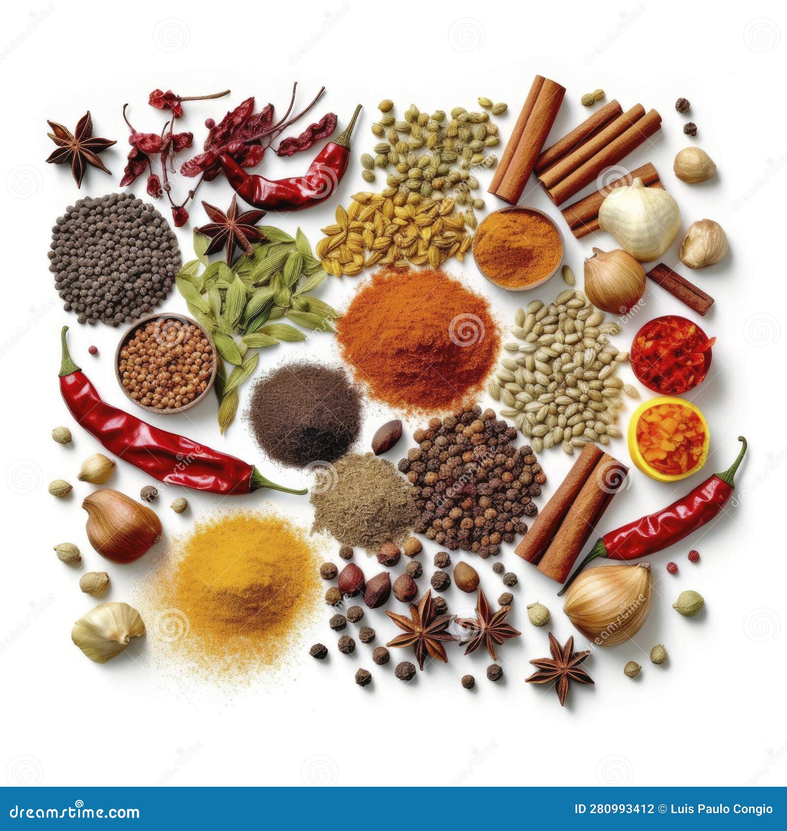 Types of spices and spices stock photo. Illustration of label - 280993412