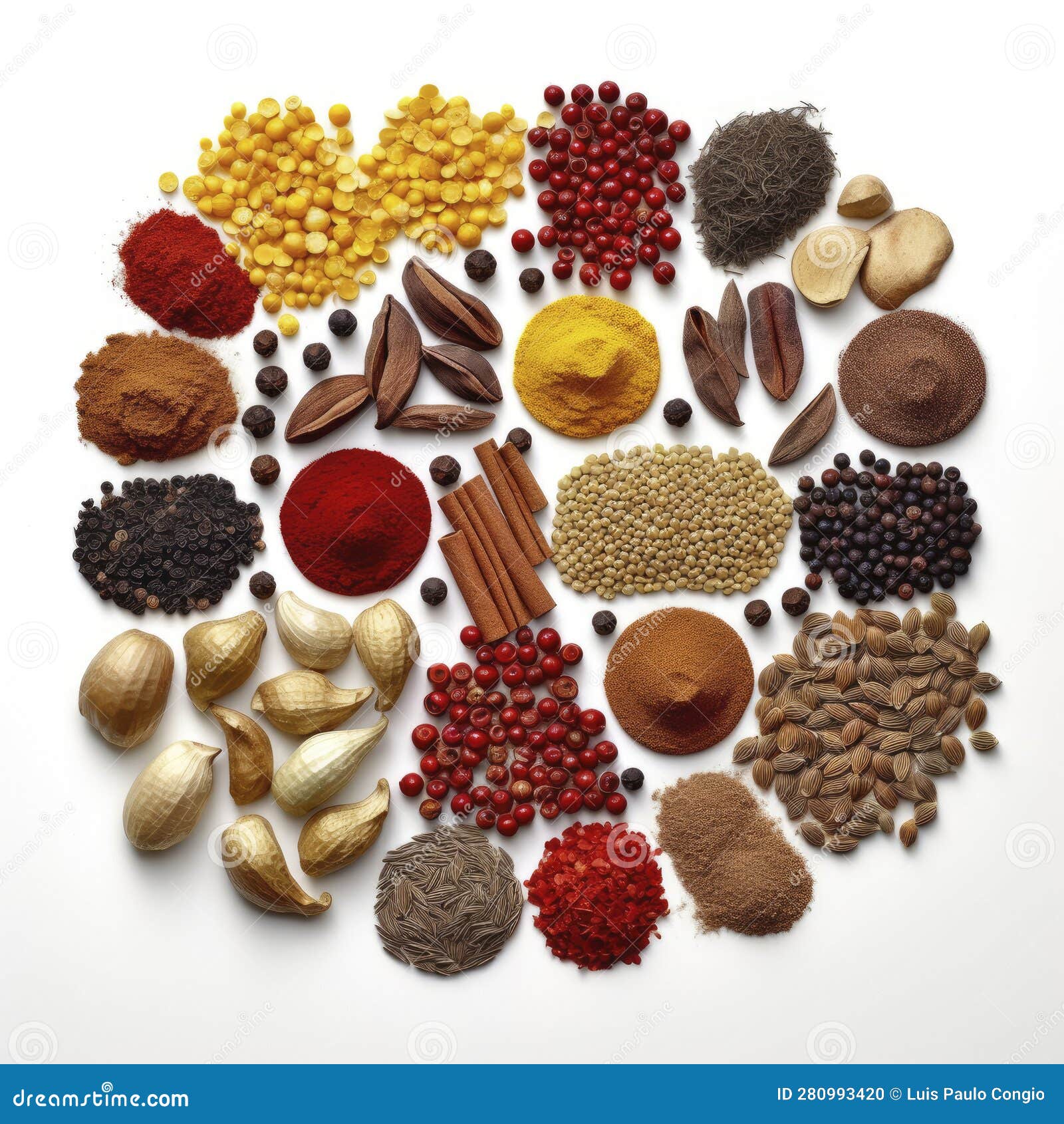 Types of spices and spices stock photo. Illustration of organic - 280993420