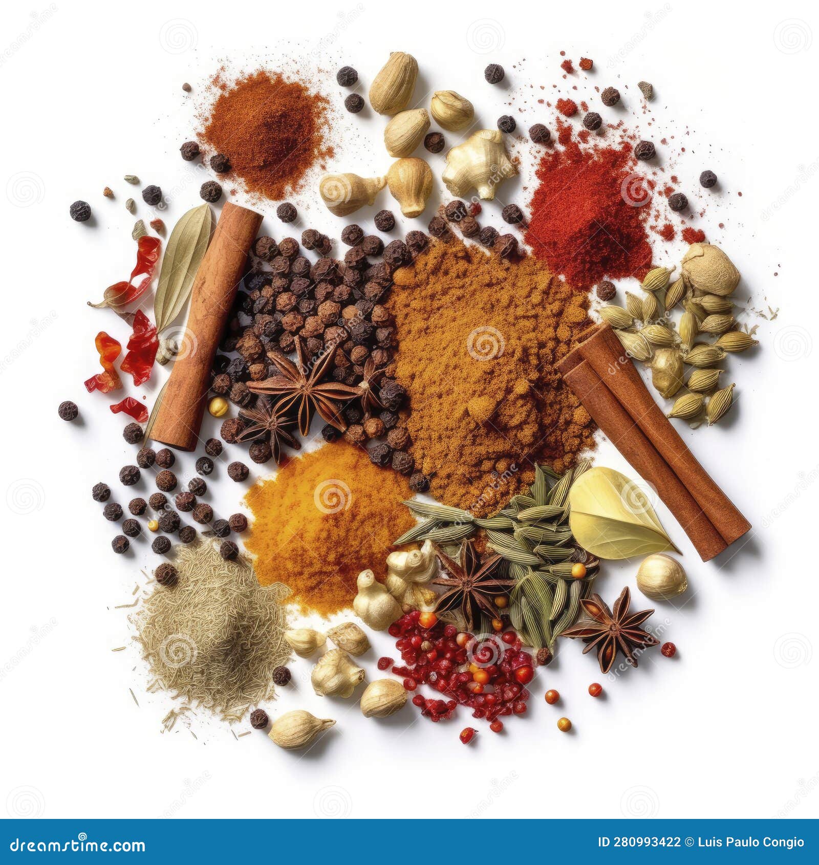 Types of spices and spices stock photo. Illustration of green - 280993422