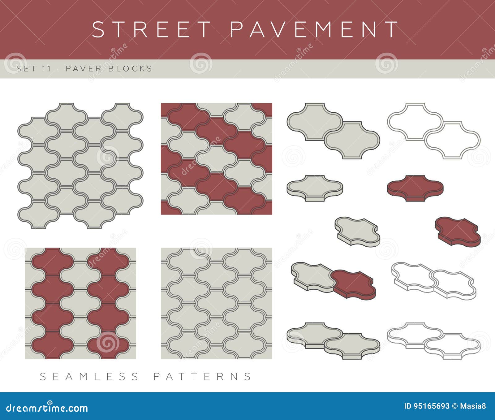 Types of street pavement stock illustration. Illustration of flat ...
