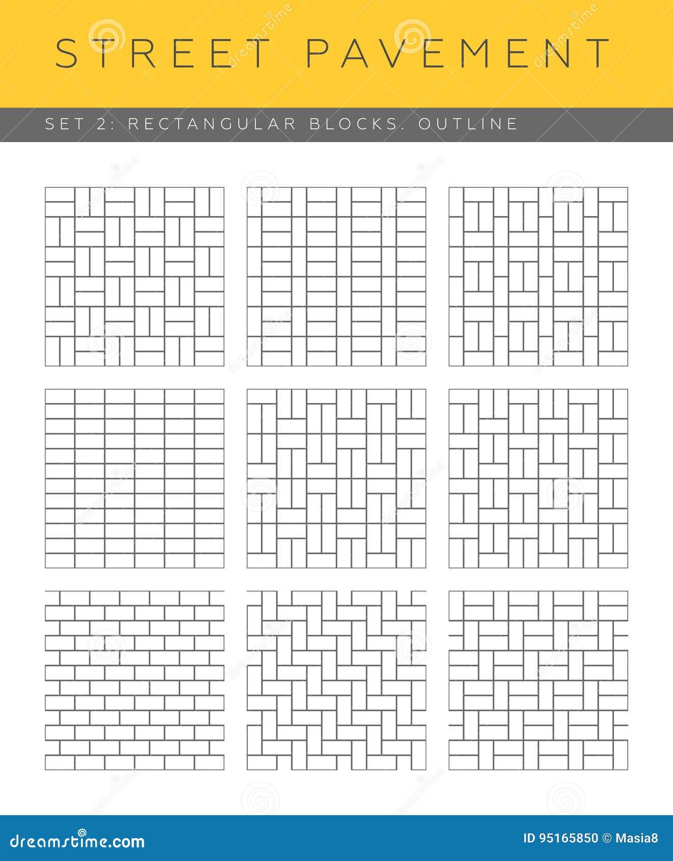 Types of street pavement stock illustration. Illustration of endless ...