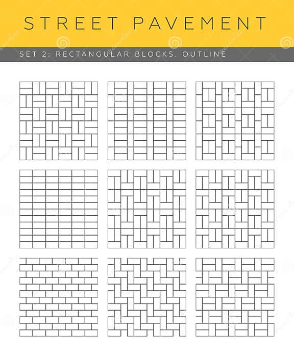 Types of street pavement stock illustration. Illustration of endless ...