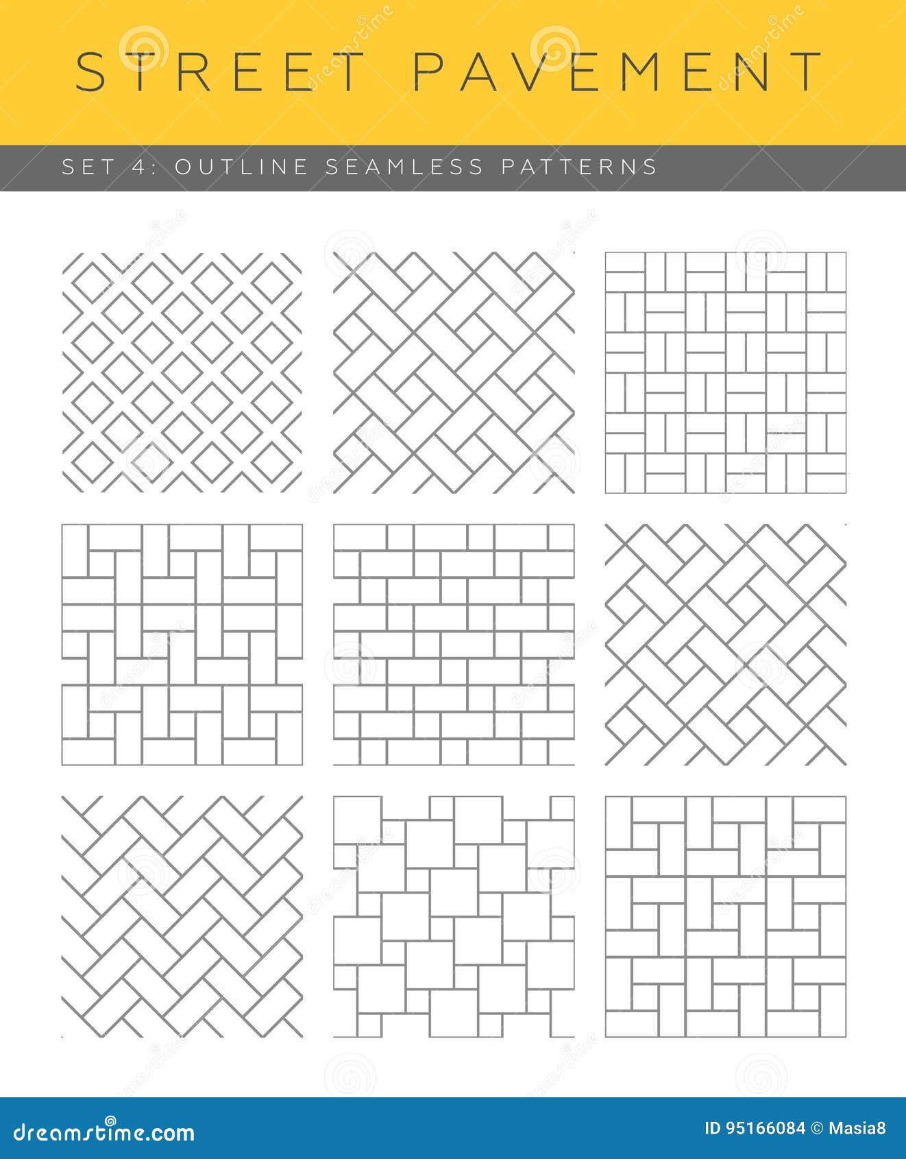 Types of street pavement stock illustration. Illustration of backdrop ...