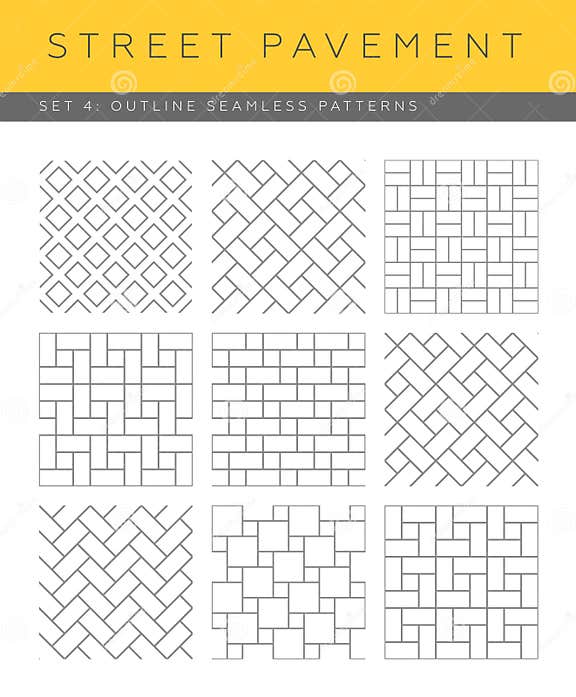 Types of street pavement stock illustration. Illustration of backdrop ...