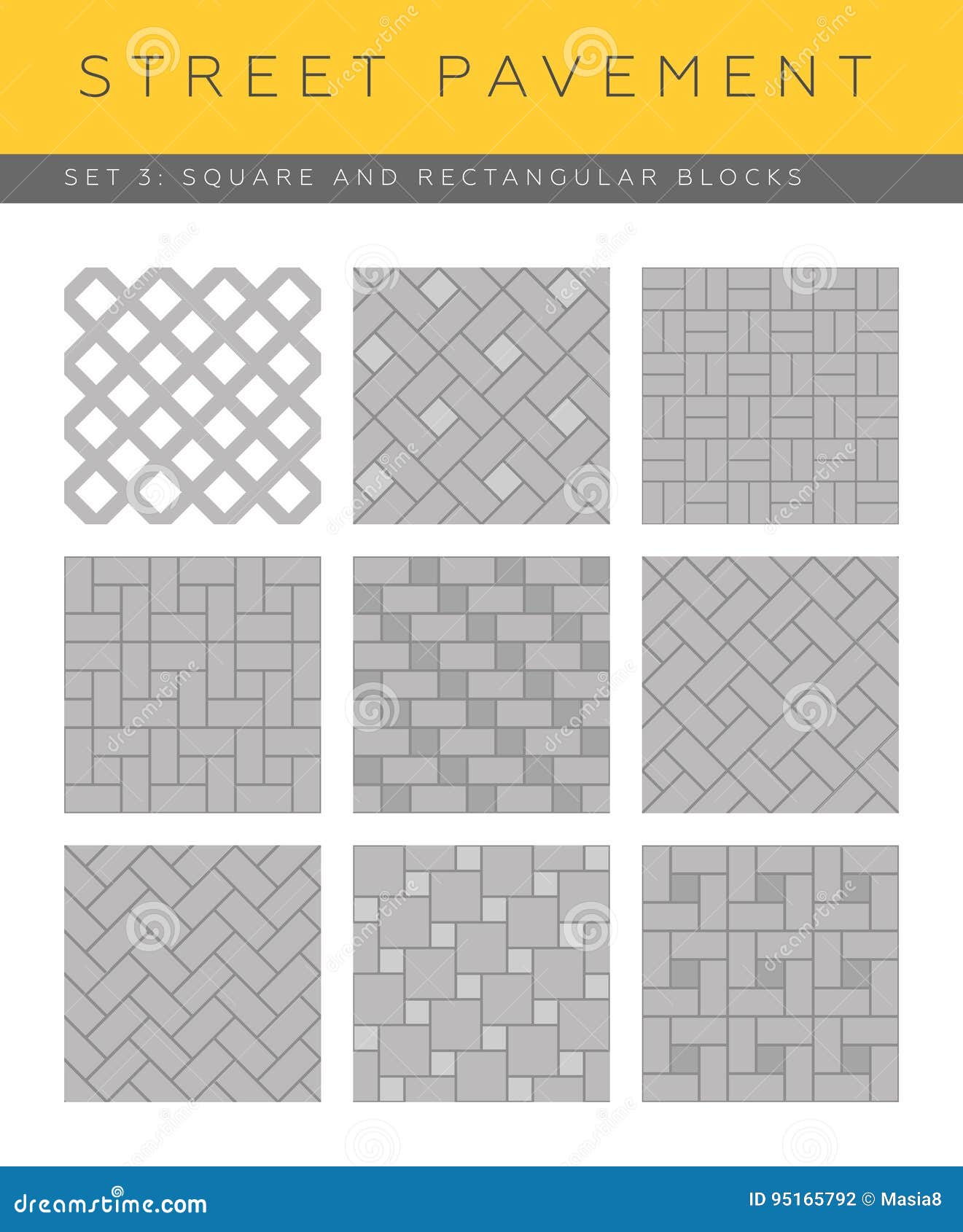 Types of street pavement stock illustration. Illustration of floor ...