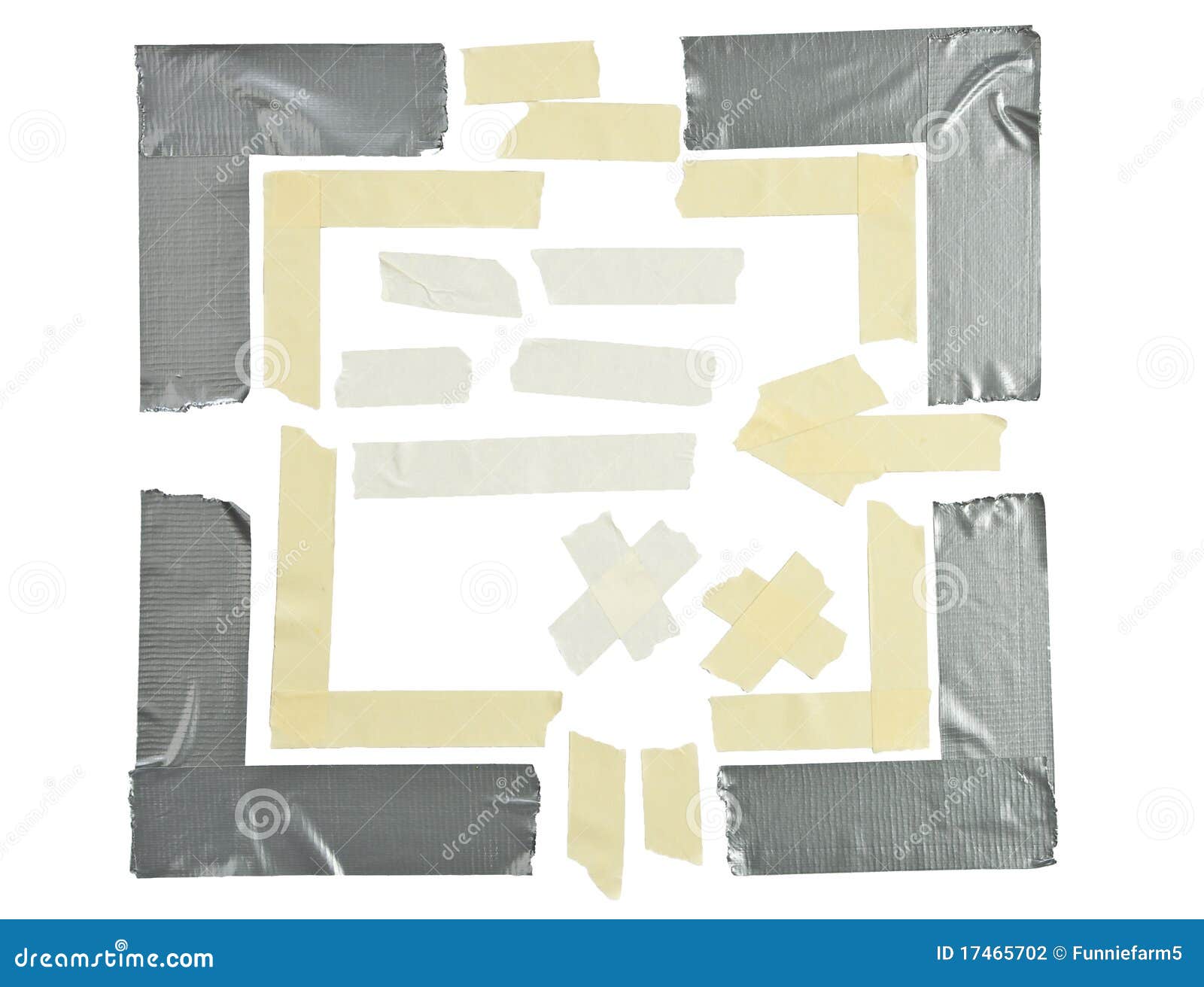 Types of Tape Corners and Pieces Isolated Stock Photo - Image of aged ...