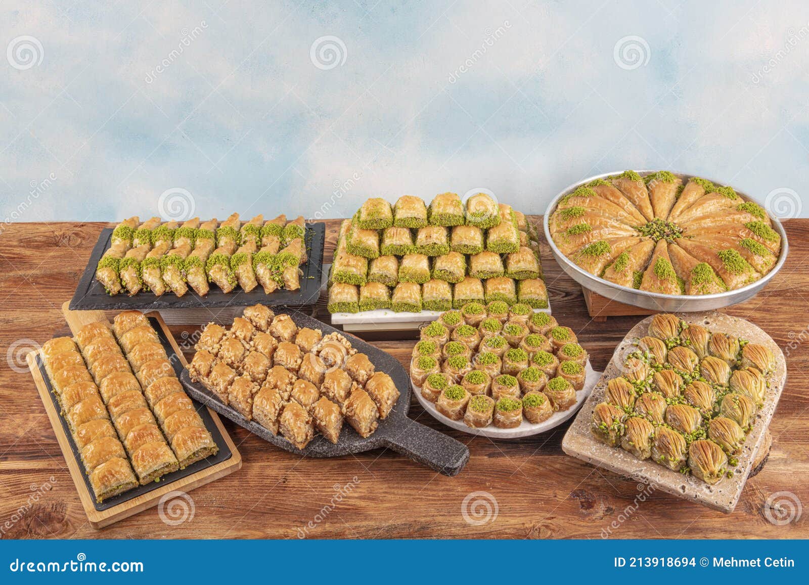 Types of Turkish Baklava. Baklava Pastry Dessert Stock Photo - Image of ...