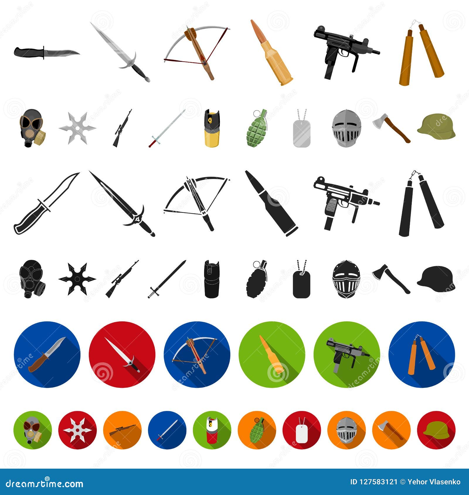 Types of Weapons Cartoon Icons in Set Collection for Design.Firearms ... Types of Weapons Cartoon Icons in Set Collection for Design.Firearms ...