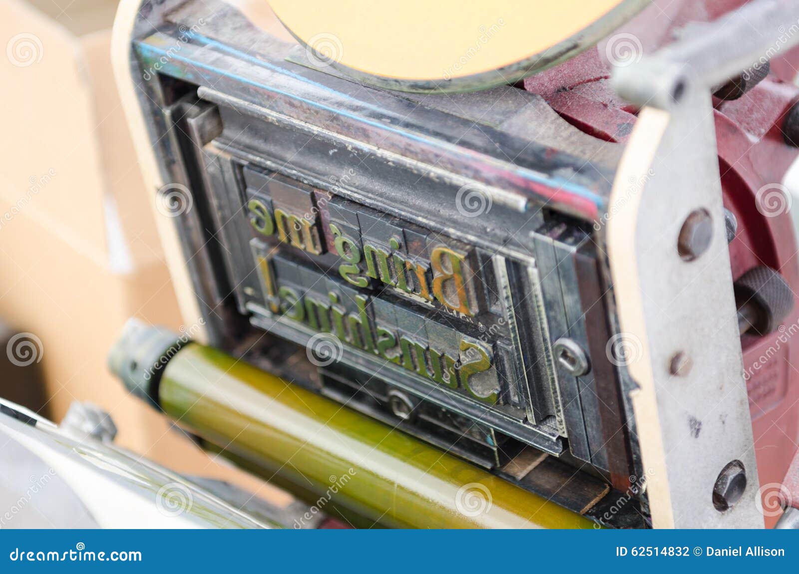 Typeset Block Printing Machine Ready for Printing Stock Photo - Image ...