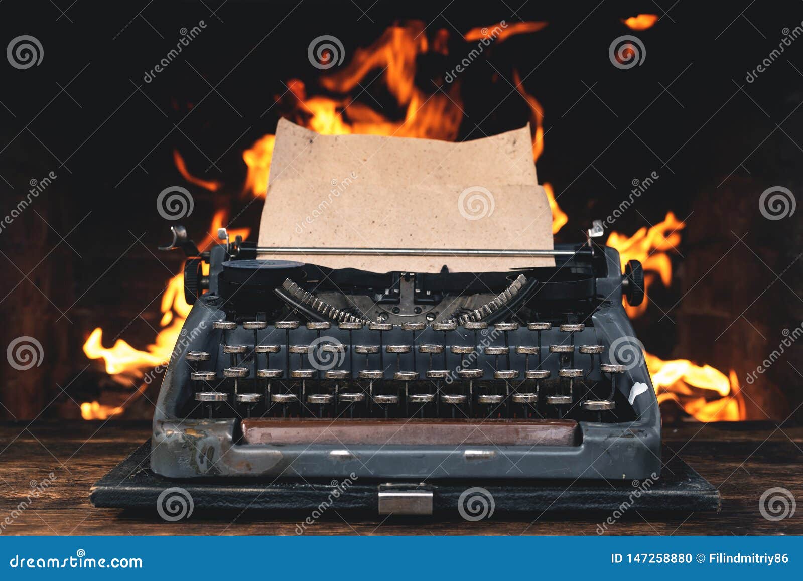 Typewriter. stock photo. Image of poem, burn, book, page - 147258880