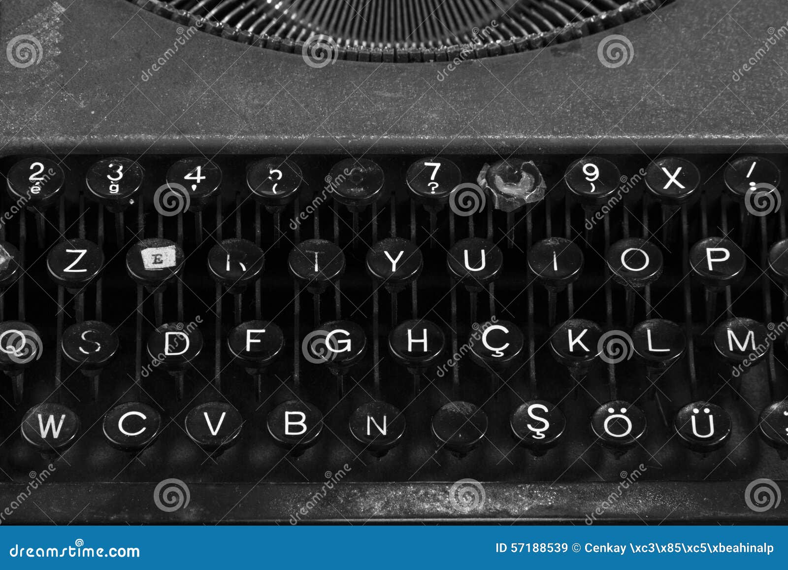Typewriter close up stock image. Image of nostalgia, antique - 57188539